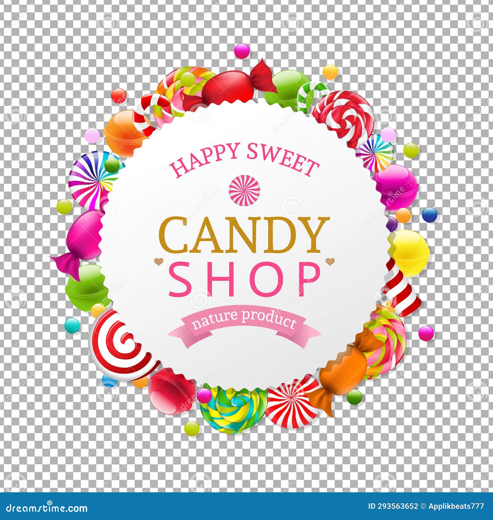Candy Shop Banner stock vector. Illustration of cafe - 293563652