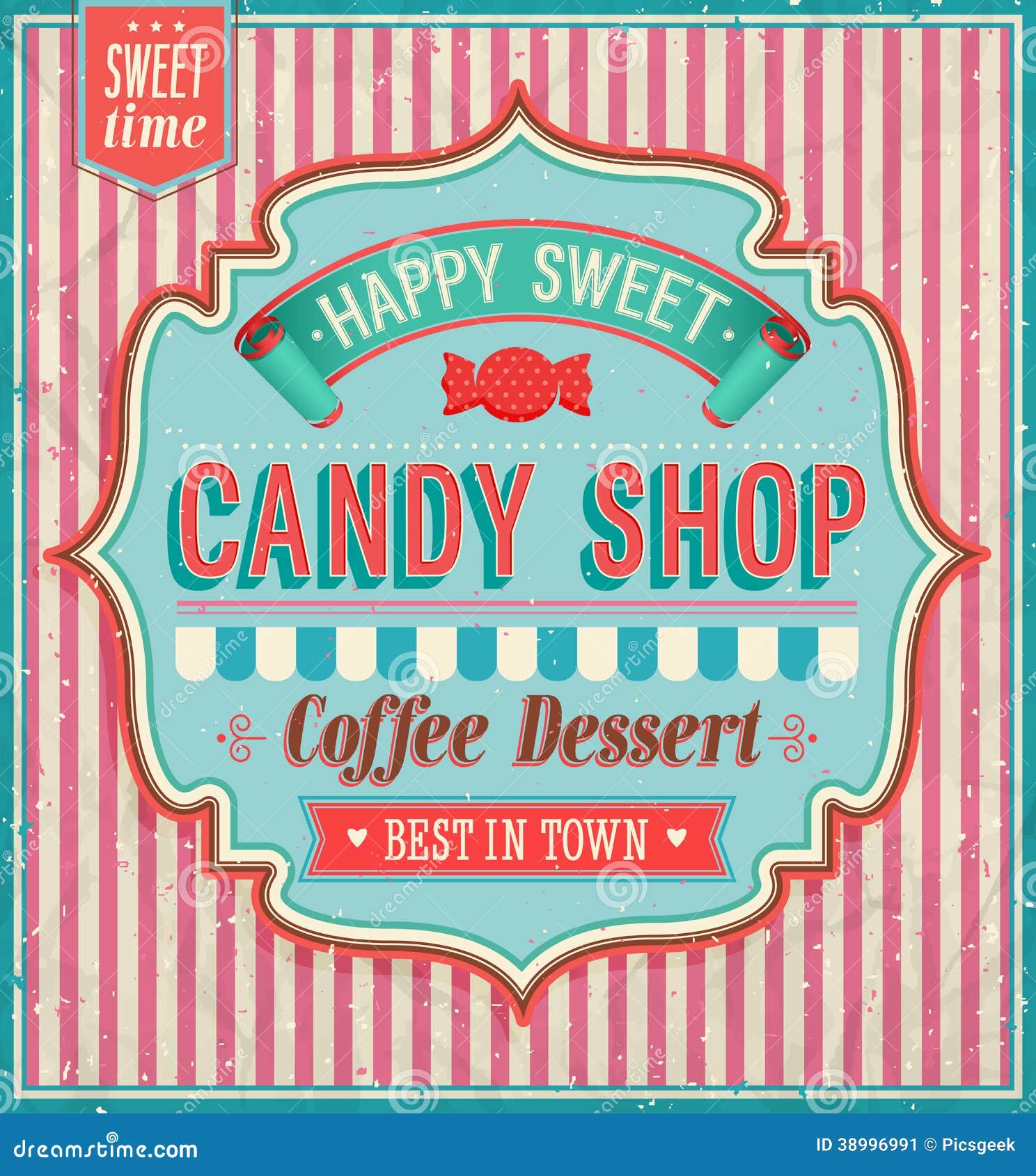 Candy shop. stock vector. Illustration of advertisement - 38996991