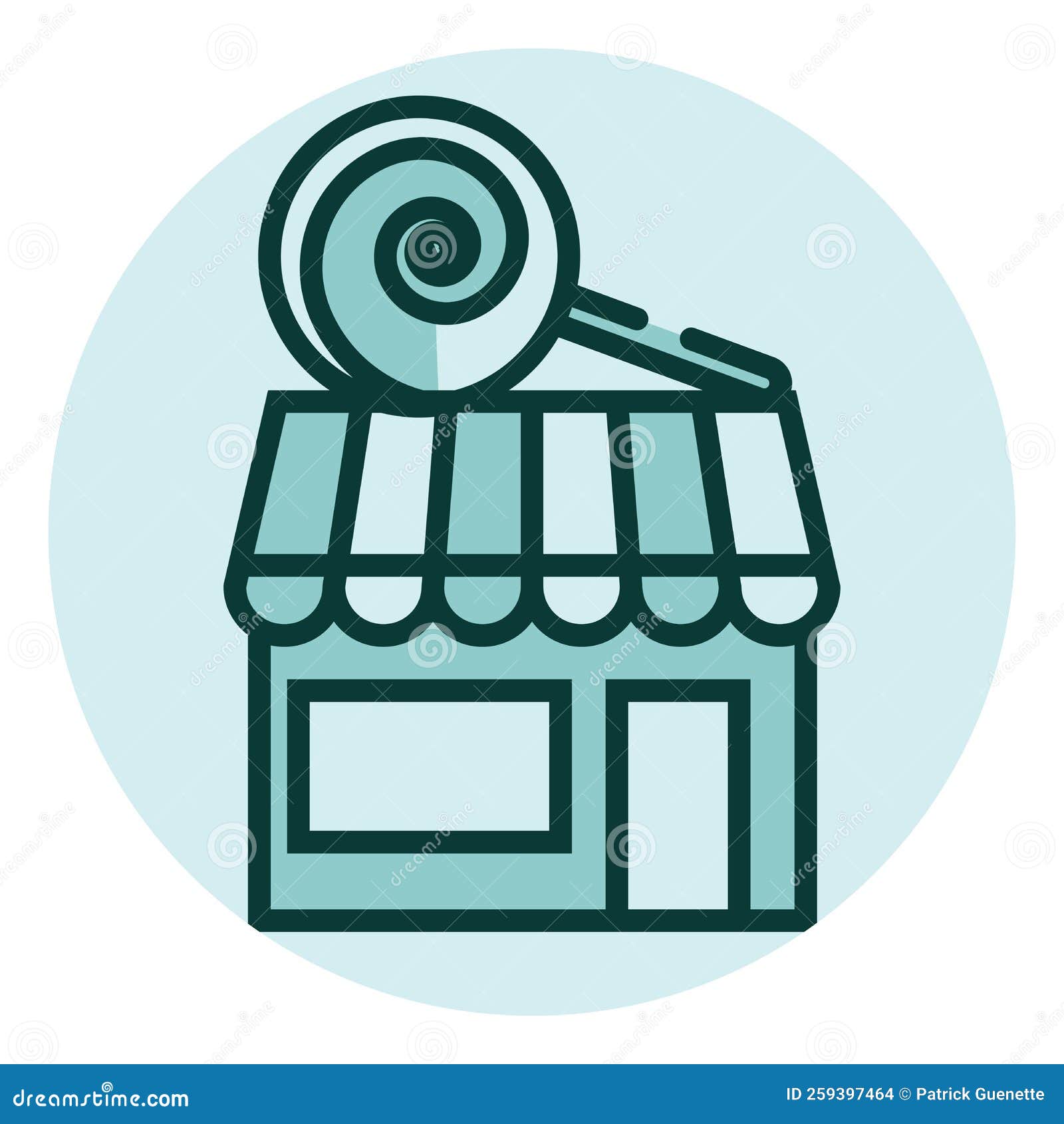 Candy shop, icon stock vector. Illustration of object - 259397464