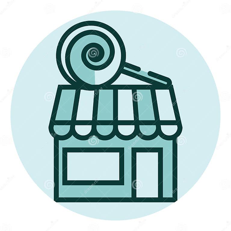 Candy shop, icon stock vector. Illustration of object - 259397464