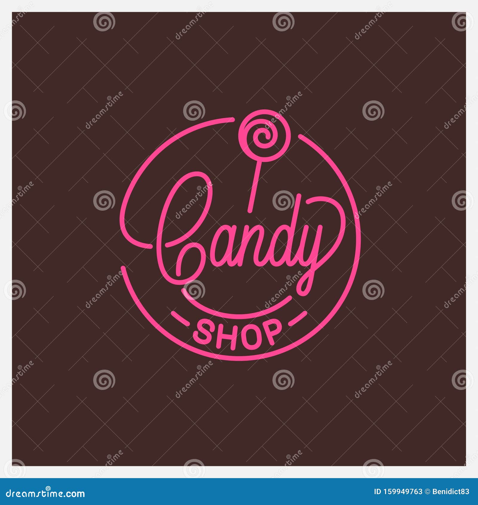 Candy Shop Logo. Round Linear Logo of Candy Store Stock Vector ...