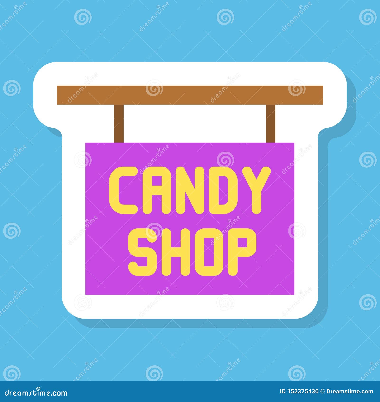 Candy Shop Sign Sticker Vector, Isolated Flat Stye Icon Stock Vector ...