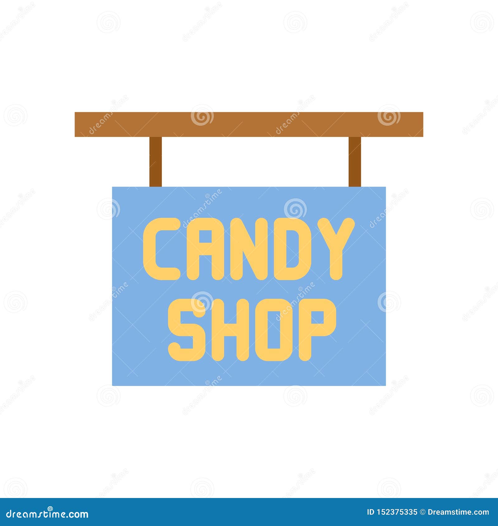 Candy Shop Sign Vector Illustration, Isolated Flat Stye Icon Stock ...