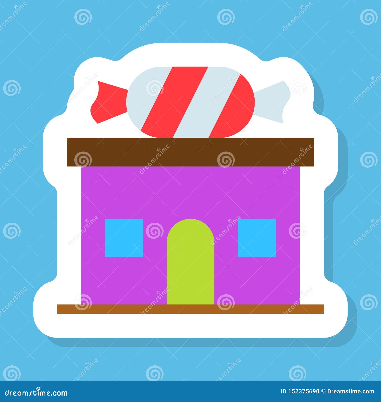 Candy Shop Sticker Vector, Isolated Flat Stye Icon Stock Vector ...