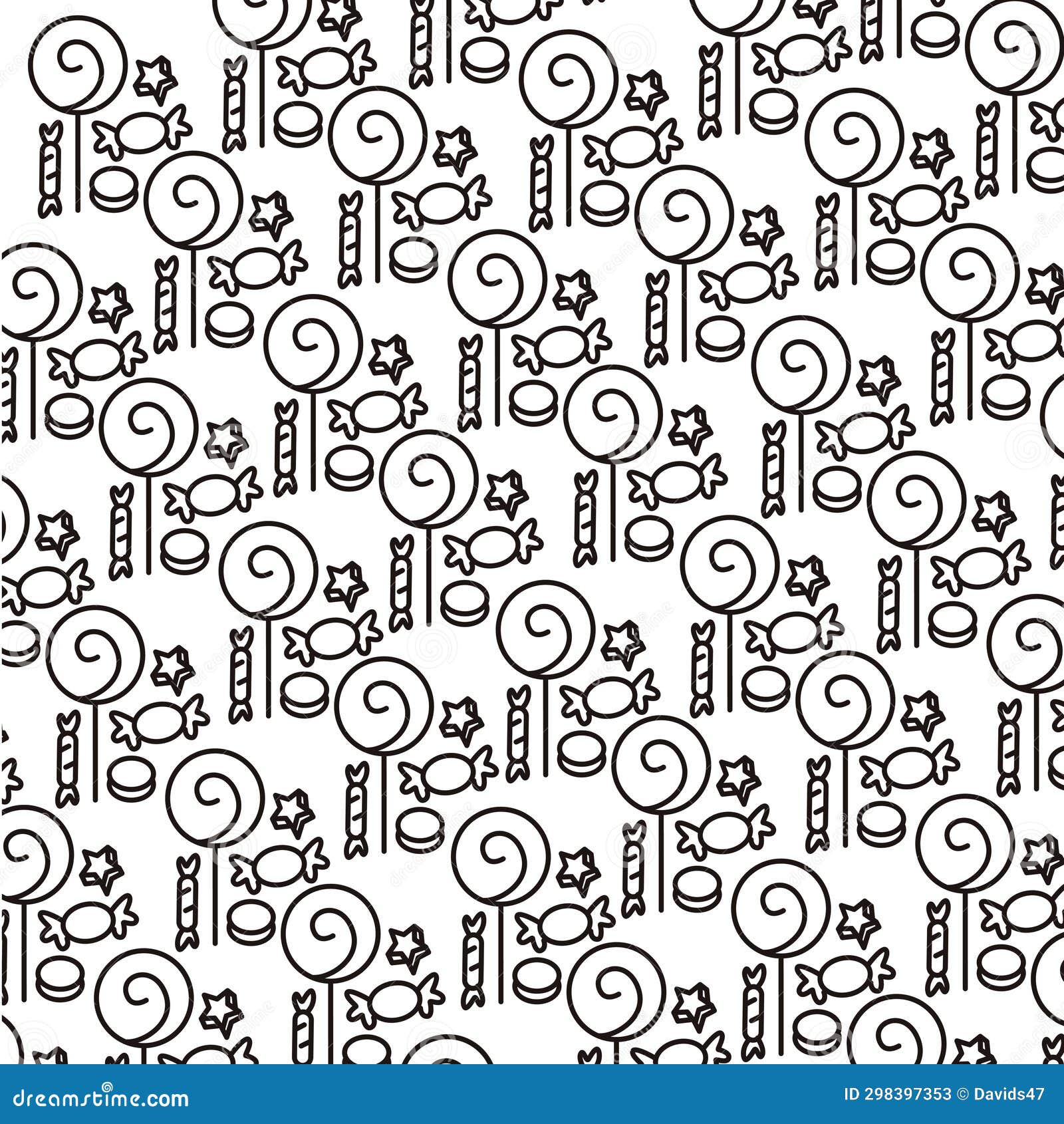 Candy Sketches Hand Drawn Background Vector Stock Vector - Illustration ...