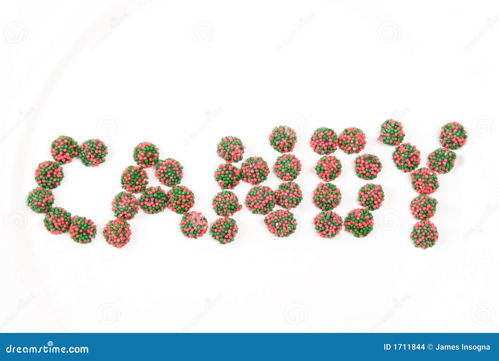 Candy Word Spelled Out In Large Bold Thick Text Font With Orange And ...
