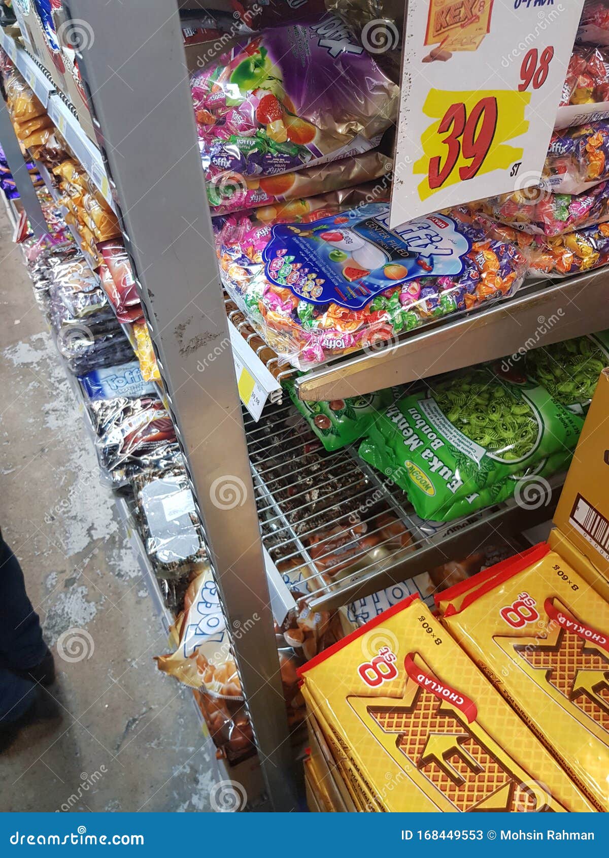 Candy stall with price tag editorial stock photo. Image of stall ...