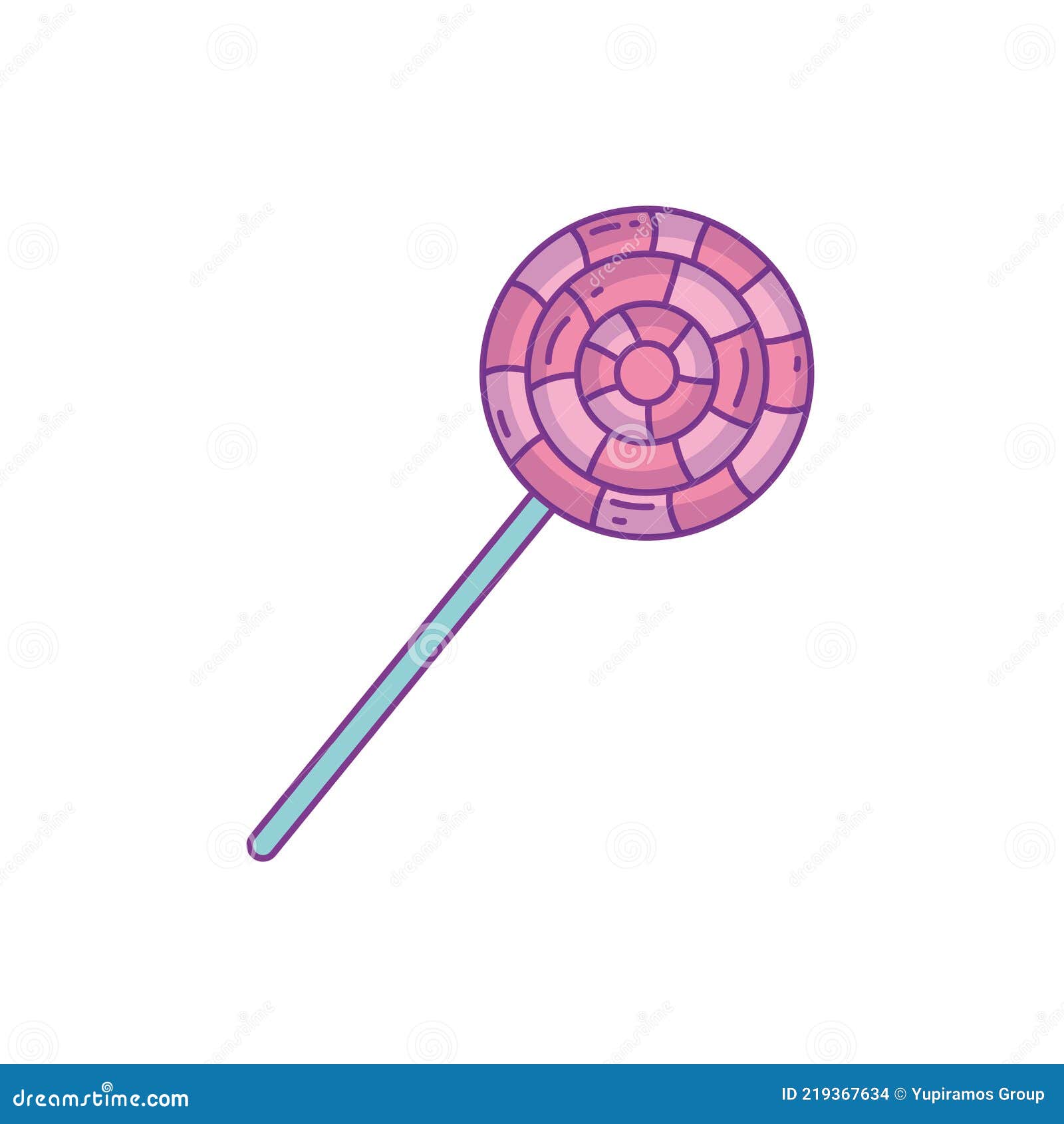 Candy in stick stock vector. Illustration of spiral - 219367634