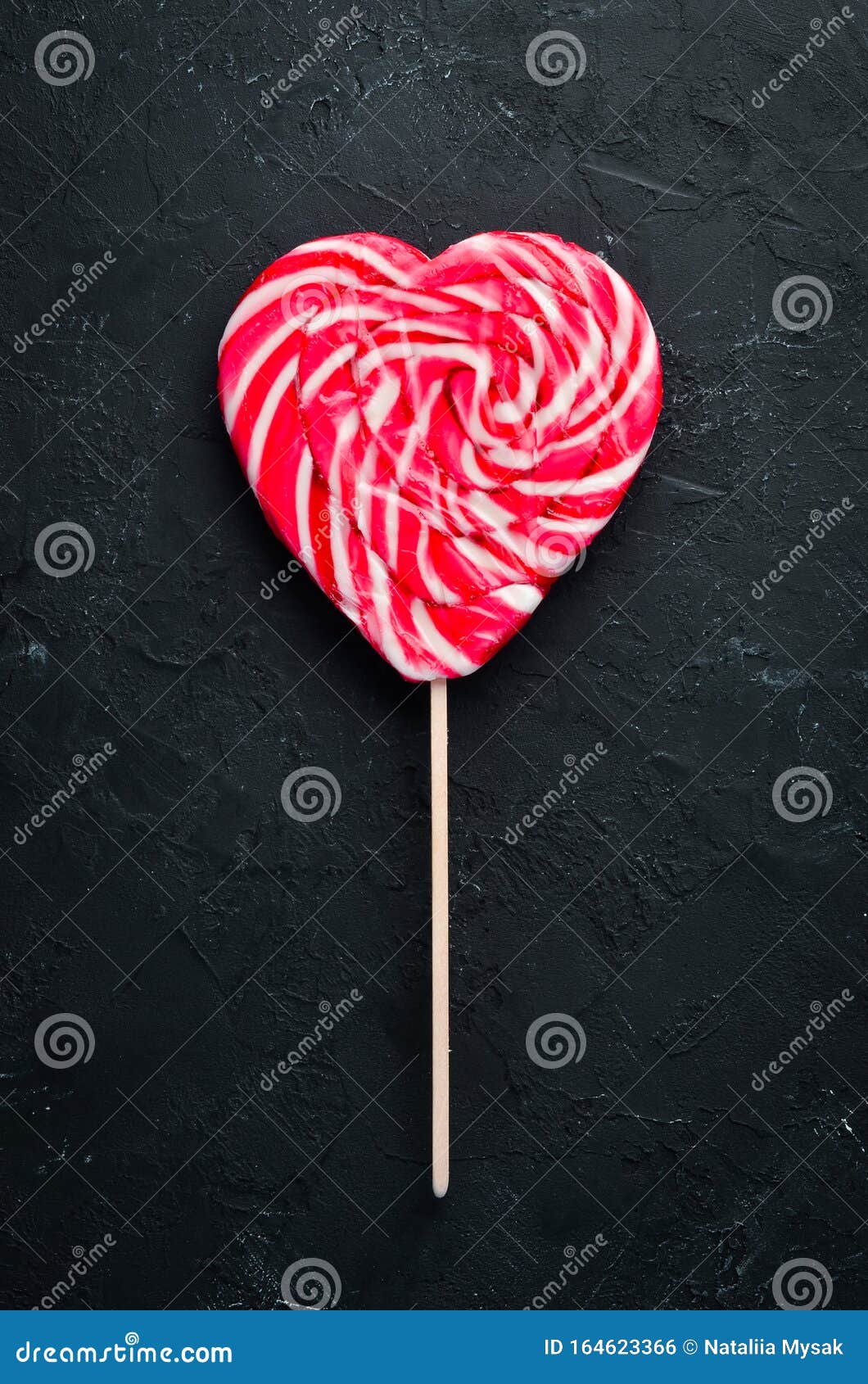 Candy on a Stick in the Form of a Heart. Stock Photo - Image of white ...
