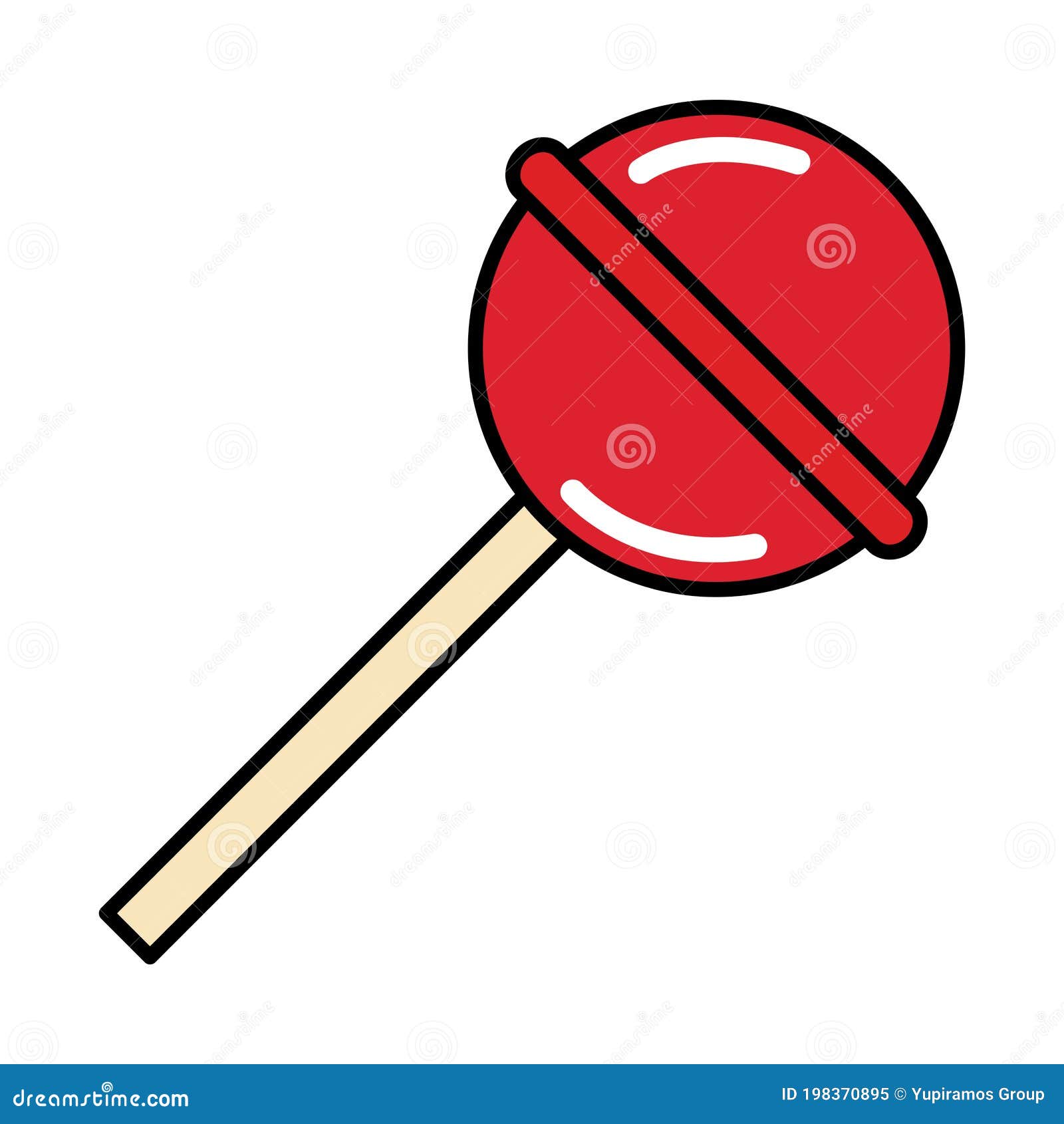 Candy in Stick Sweet Pop Art Comic Style, Flat Icon Stock Vector ...