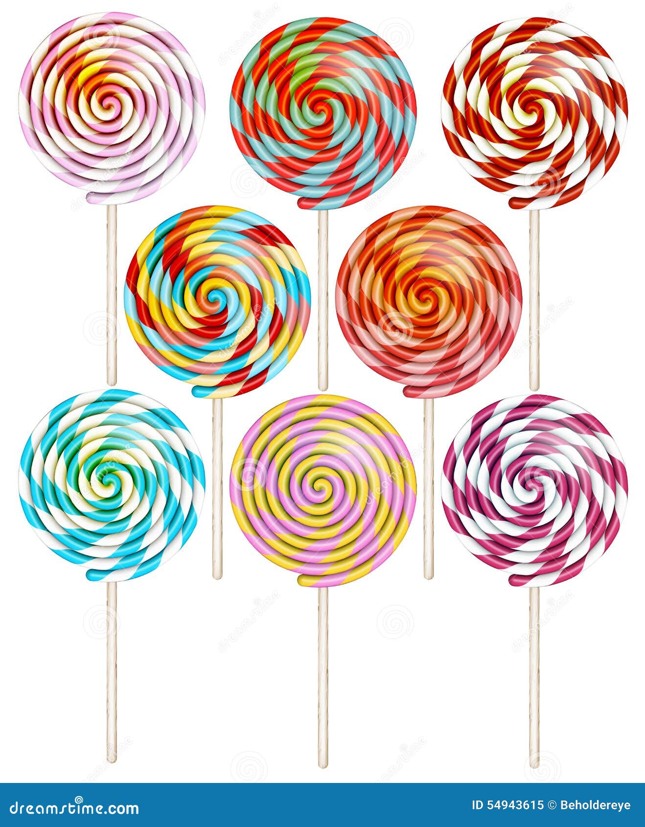 Candy on Stick with Twisted Design. EPS 10 Stock Vector - Illustration ...
