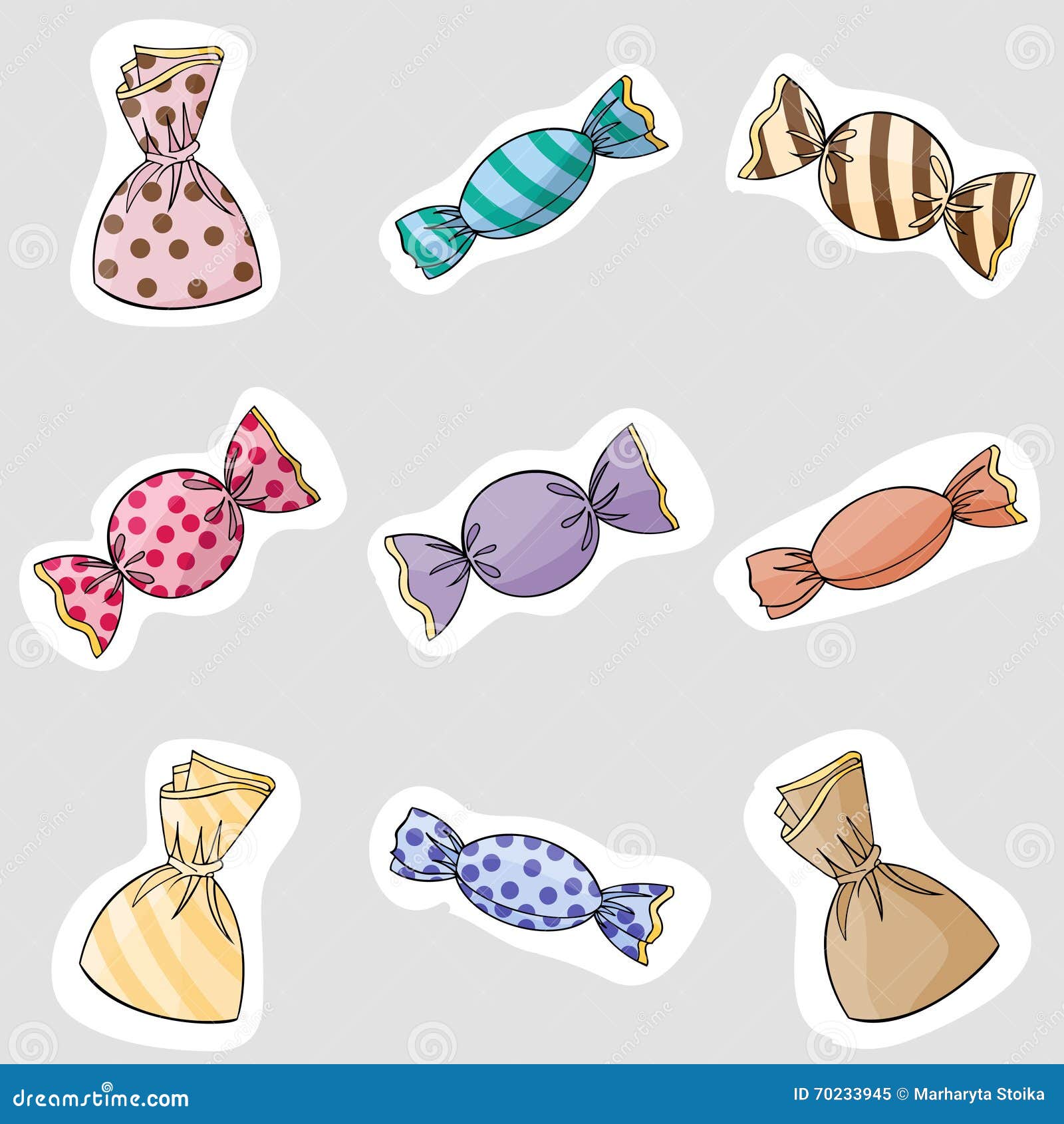 Candy Sticker. Vector Candy. Sweet. Stock Vector - Illustration of cane ...