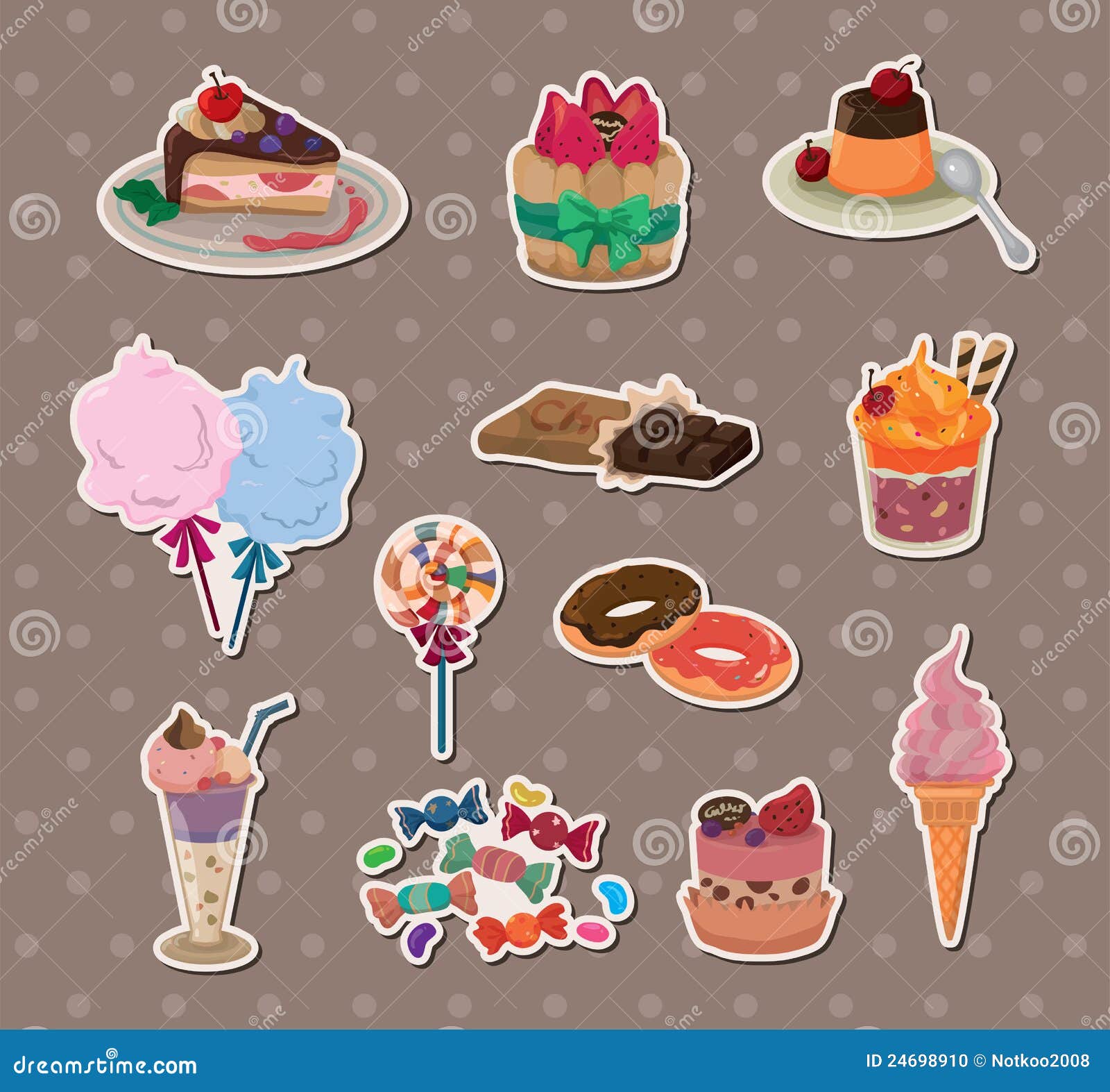 Candy stickers stock vector. Illustration of comic, collection - 24698910