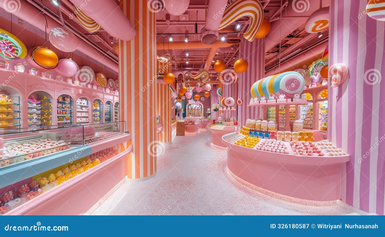Candy Store Interior Design Stock Illustration - Illustration of ...