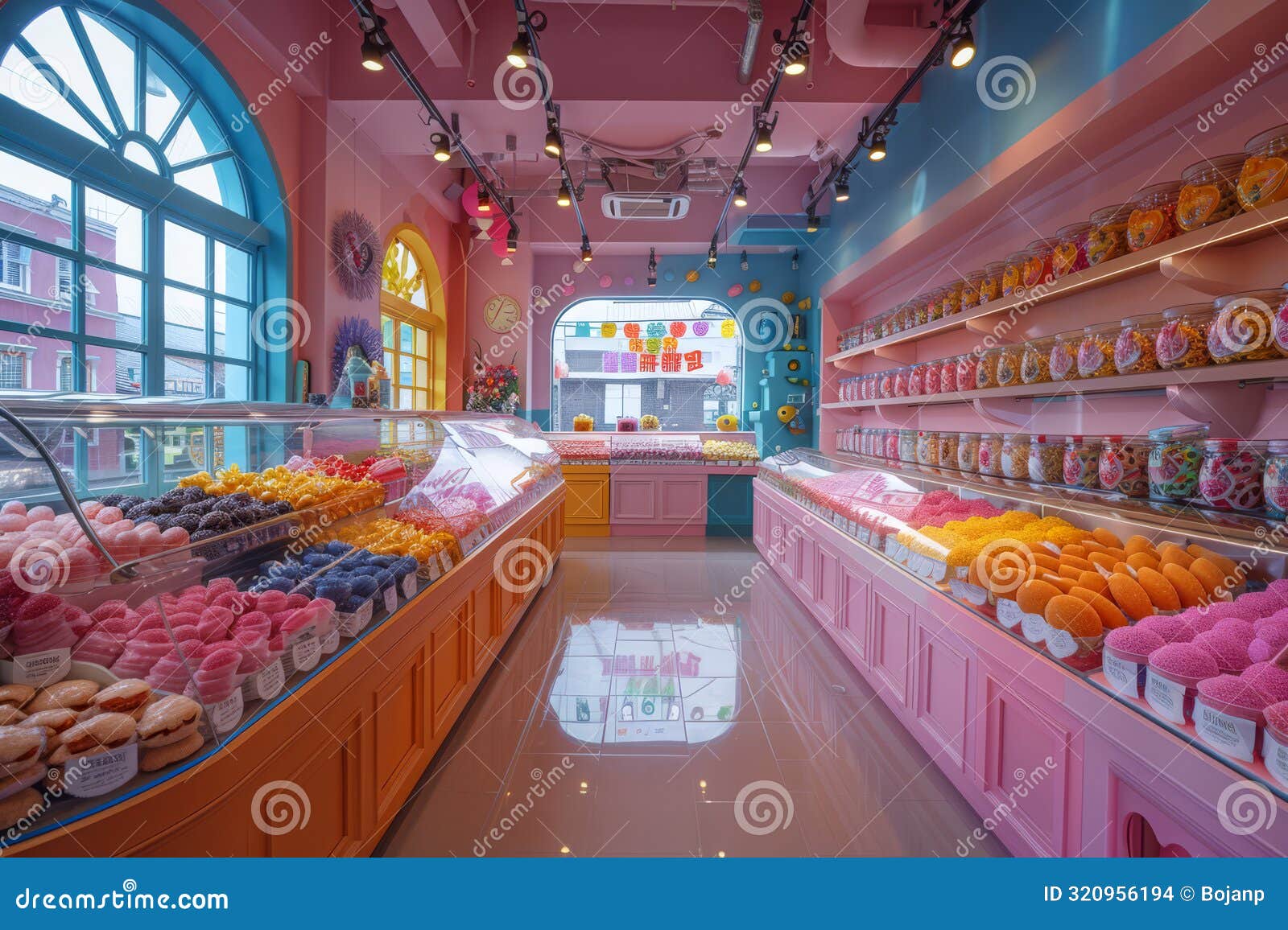 Sweet Candy Store Retro Treats and Modern Delights Stock Illustration ...