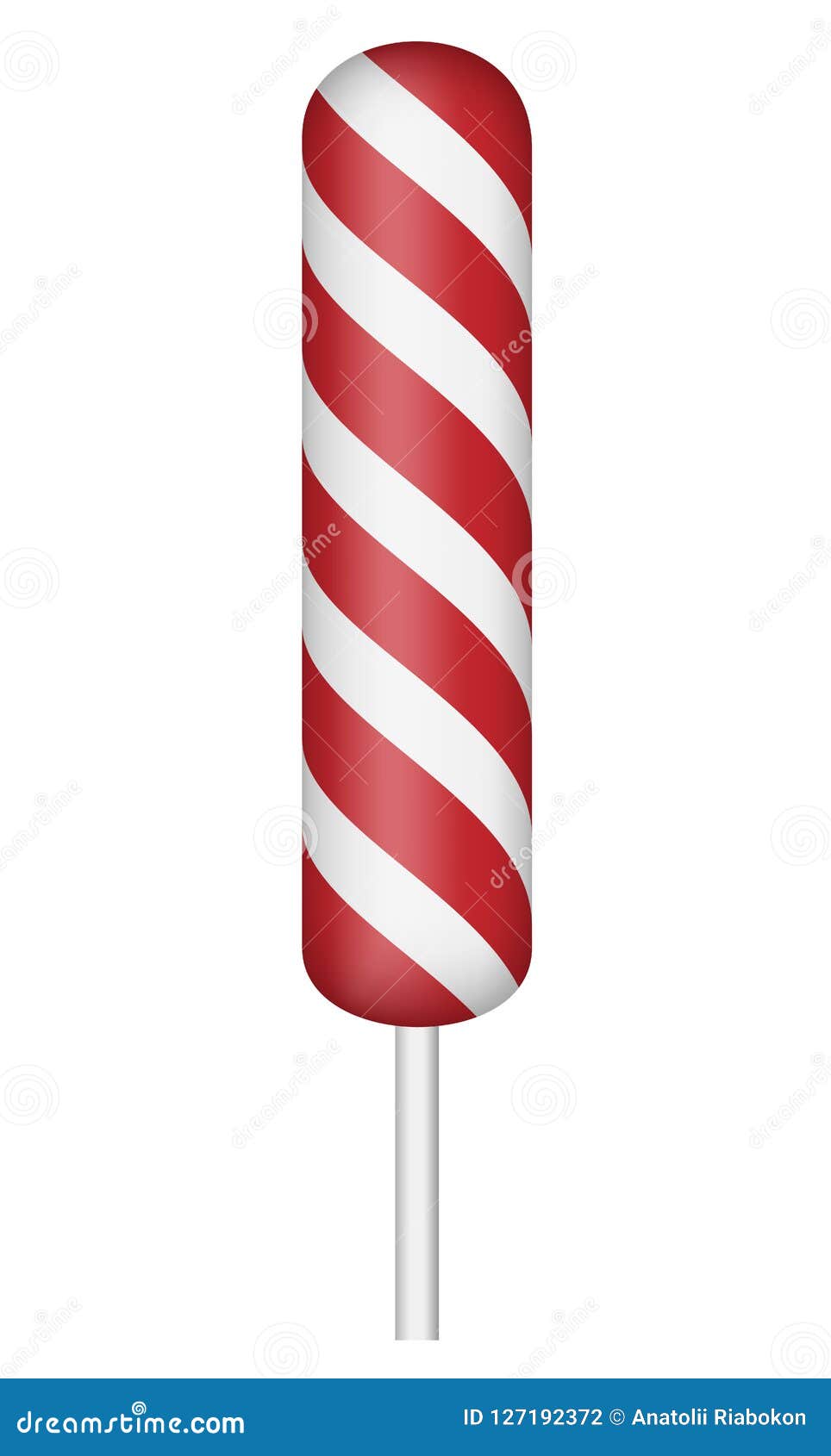 Candy Striped Stick Icon, Realistic Style Stock Illustration ...