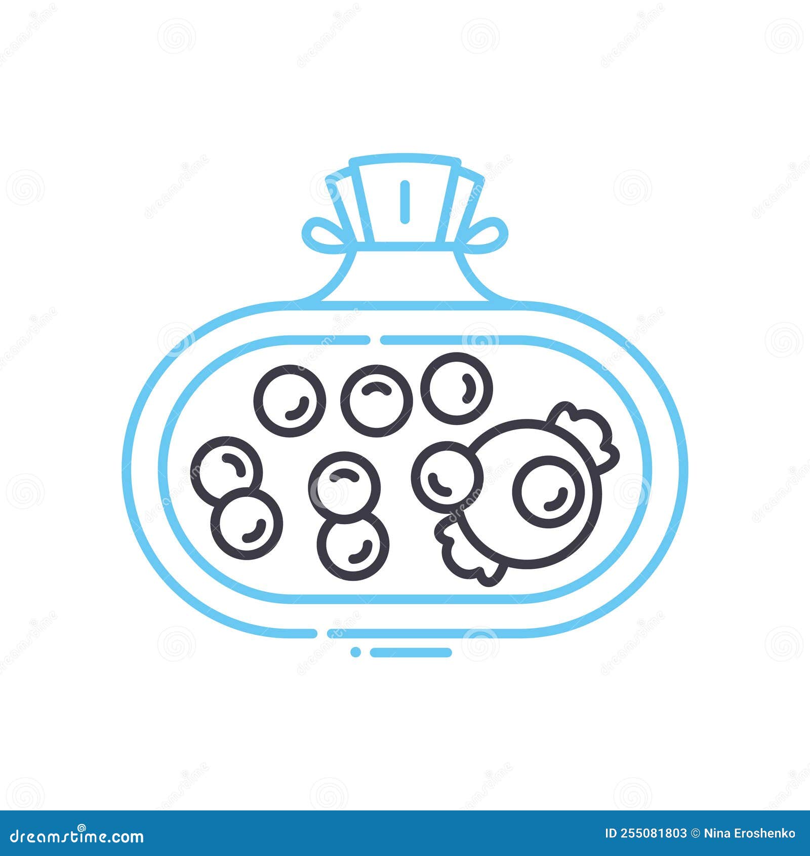 Candy Stuffed Line Icon, Outline Symbol, Vector Illustration, Concept ...