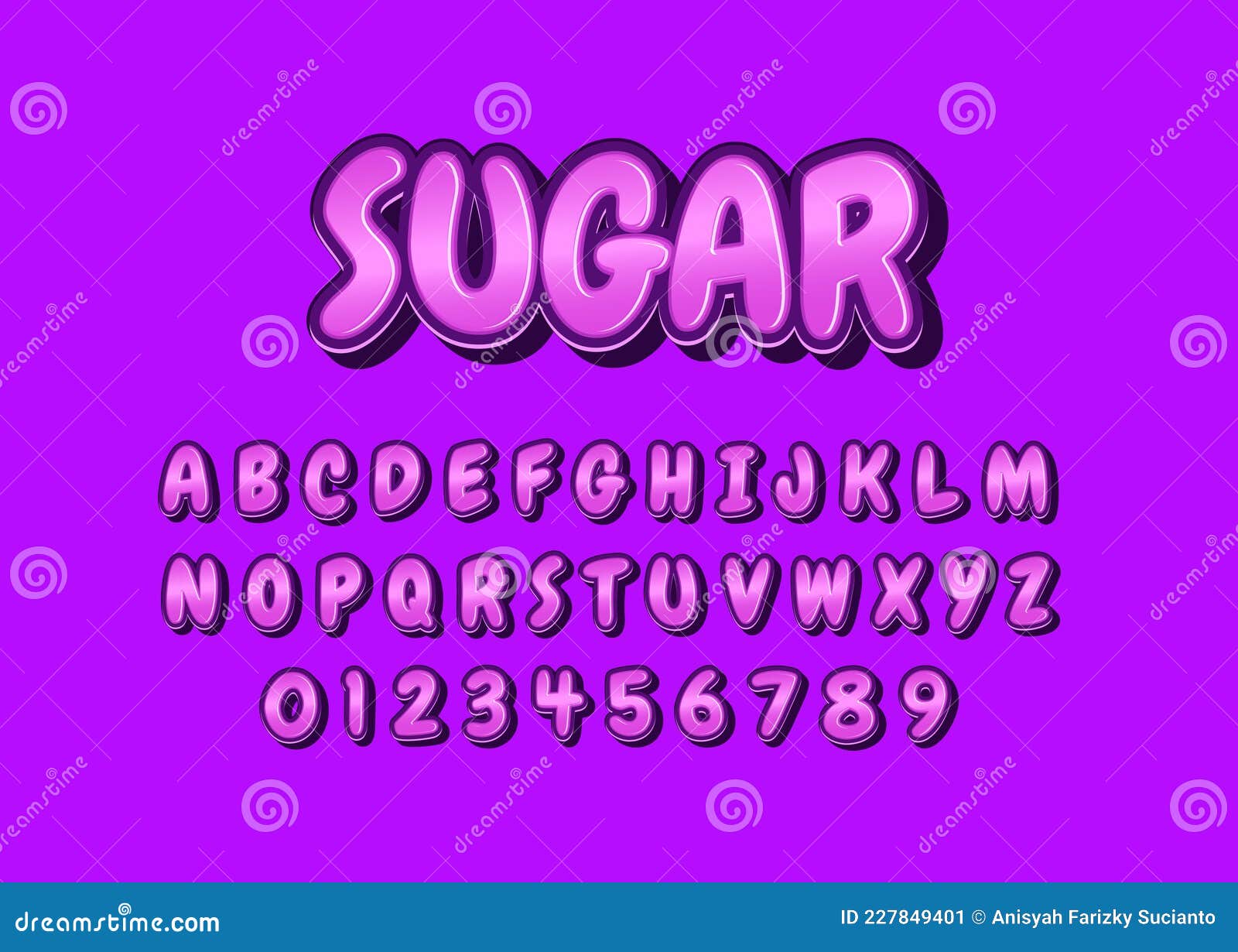 Candy Style Font Style Effect, Set of Alphabet and Number Stock ...