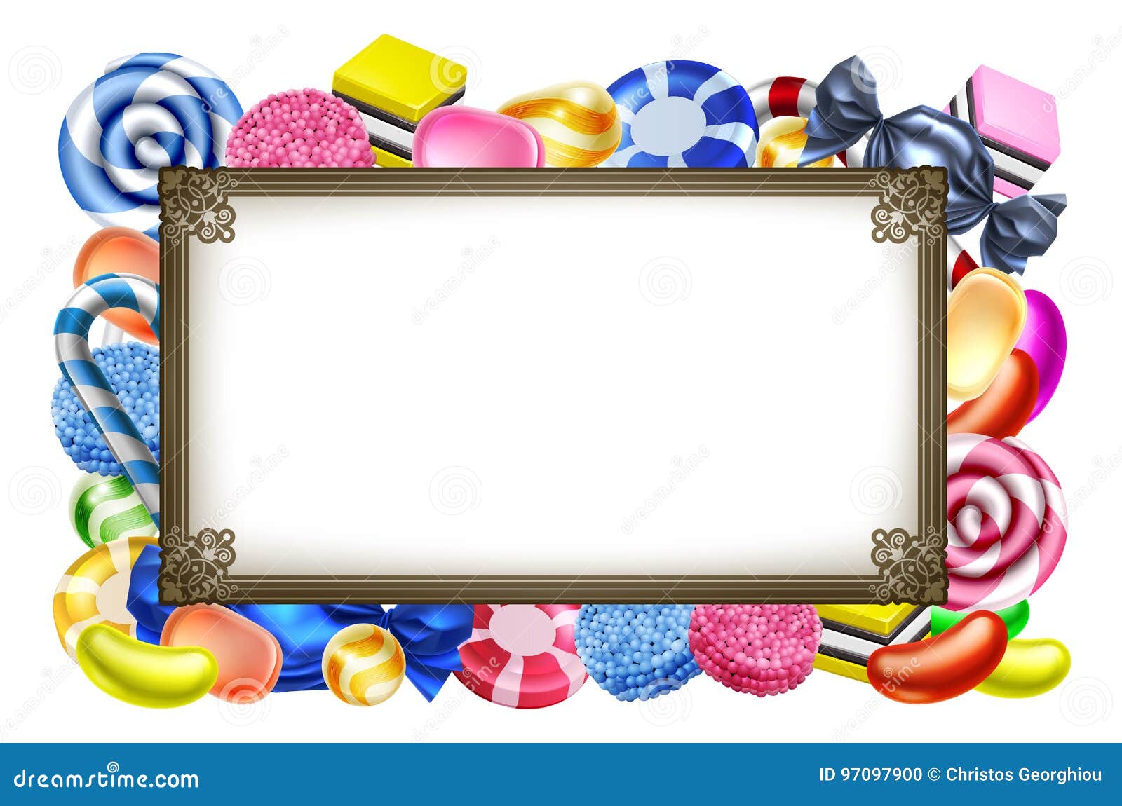 Candy Sweets Background Frame Sign Stock Vector - Illustration of ...