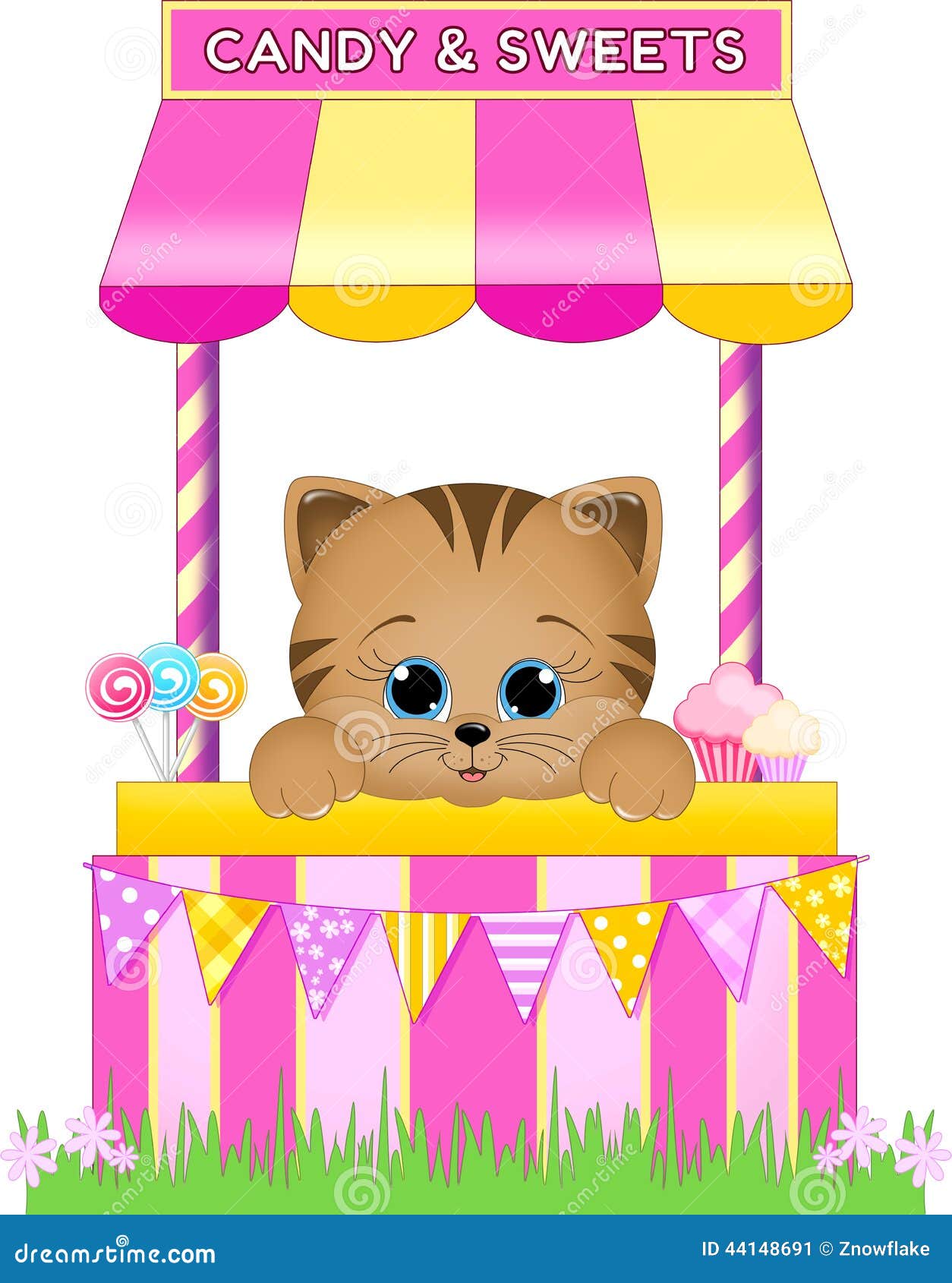 Candy and sweets Stand stock illustration. Illustration of graphic ...