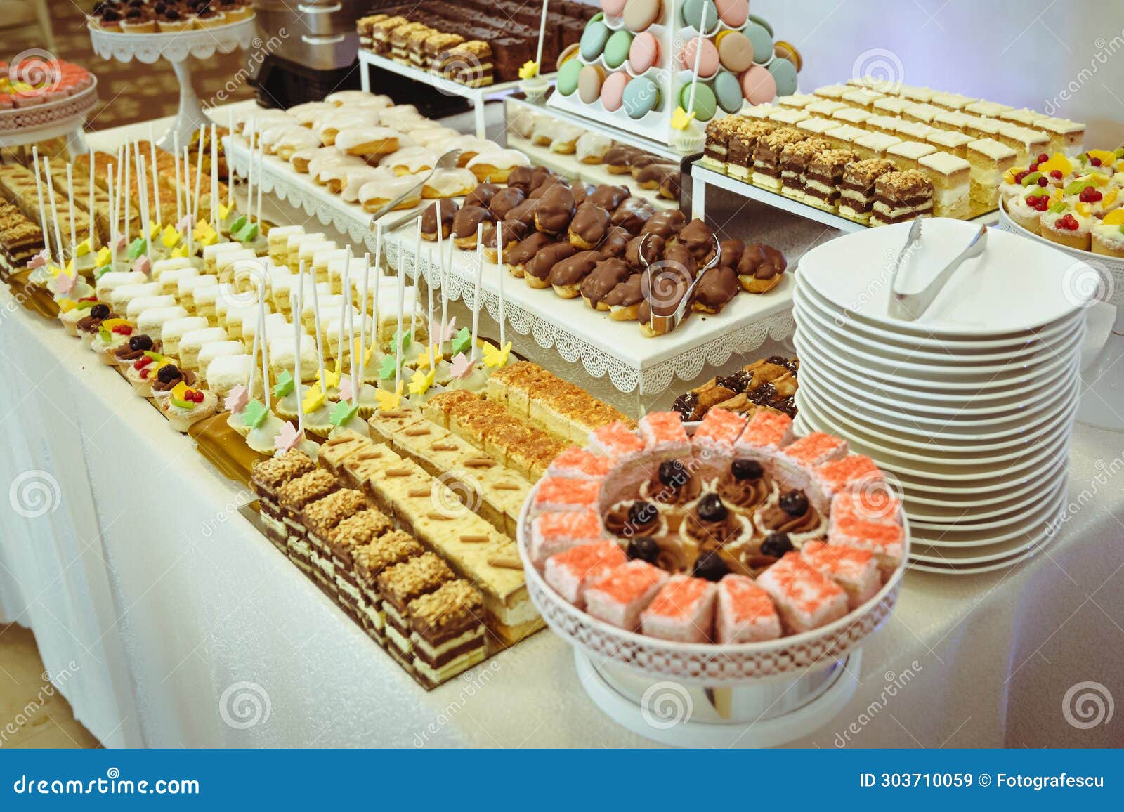 Candy table with sweets stock image. Image of sweets - 303710059