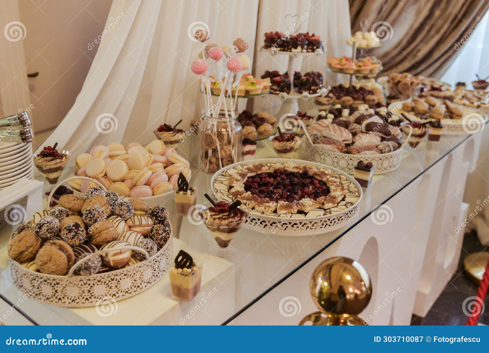 Candy table with sweets stock image. Image of chocolate - 303710087