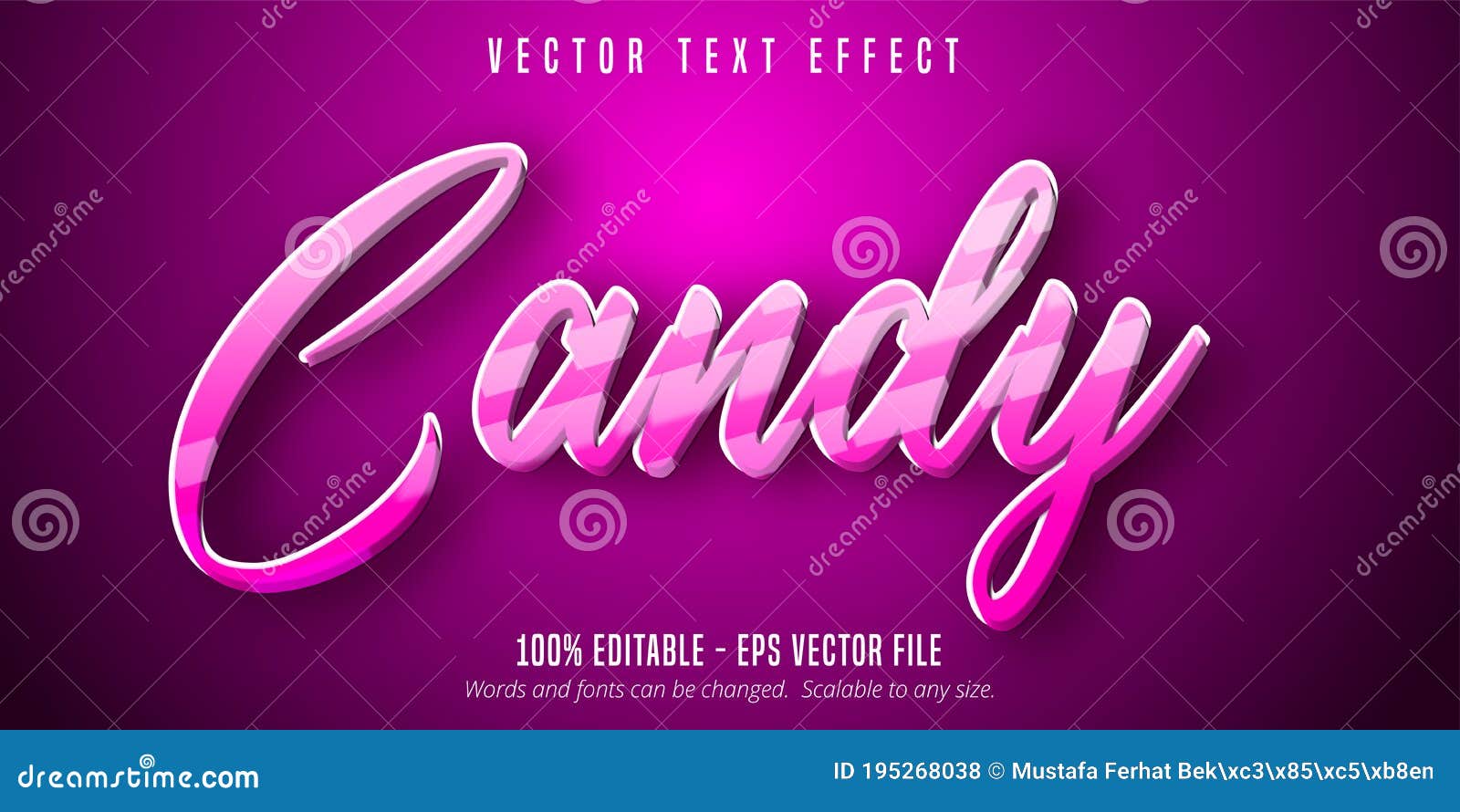Candy Text, Cartoon Style Editable Text Effect Stock Vector ...
