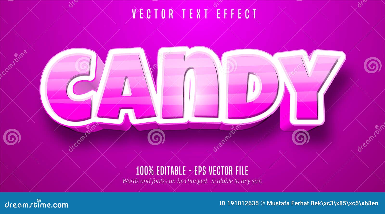 Candy Text, Cartoon Style Editable Text Effect Stock Vector ...