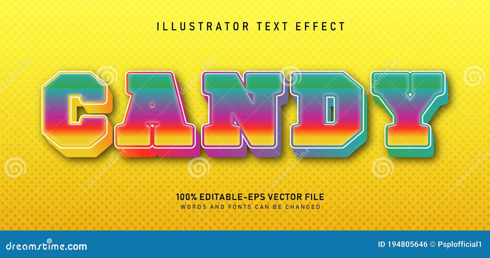 Candy Text Effect Design Vector Stock Vector - Illustration of modern ...