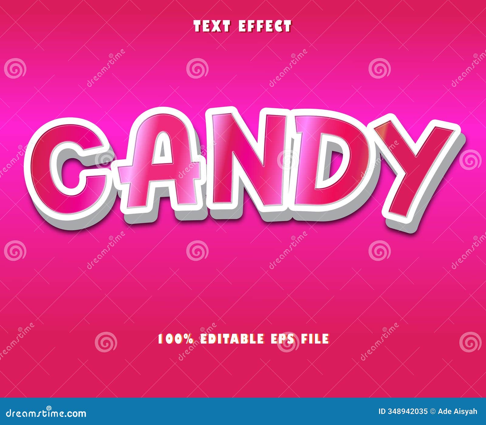 Candy 3D Text Effect Design Editable And Scalable Vector Graphic Style ...