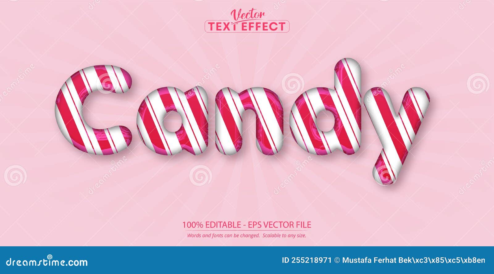 Candy Text Effect, Editable Comic and Cartoon Text Style Stock Vector ...