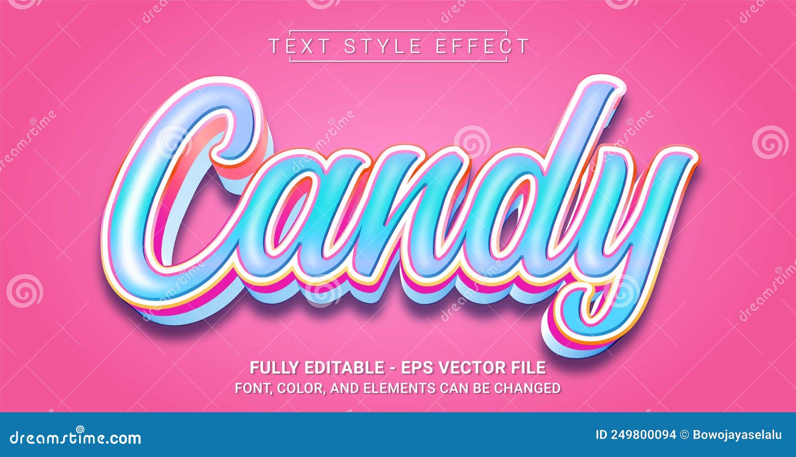 Candy Text Style Effect. Editable Graphic Text Template Stock Vector ...