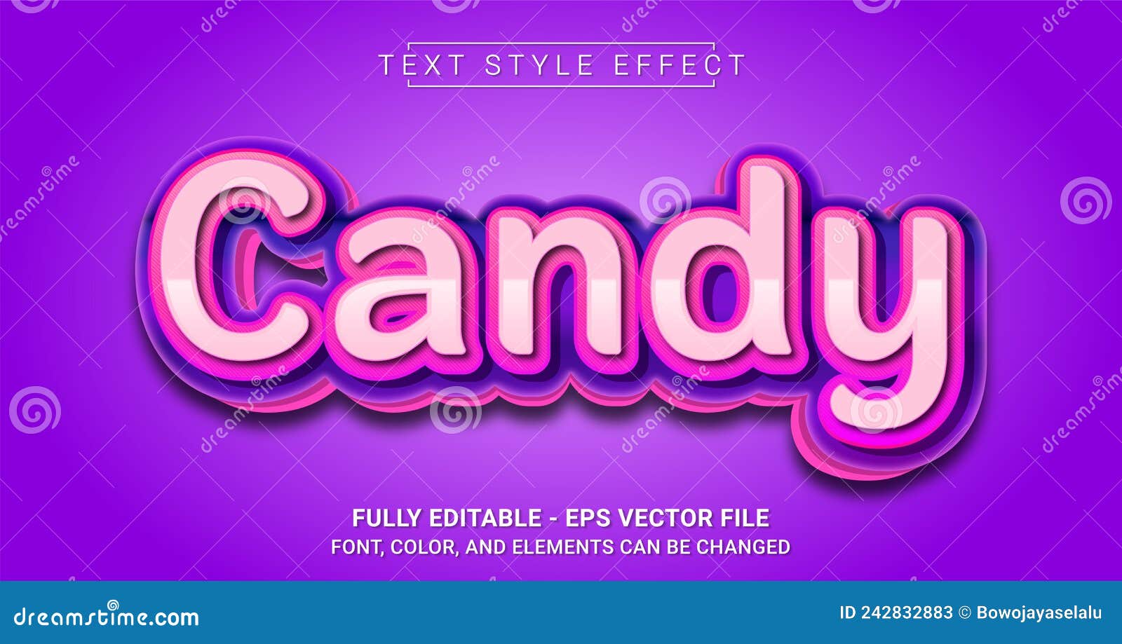 Candy Text Style Effect. Editable Graphic Text Template Stock Vector ...