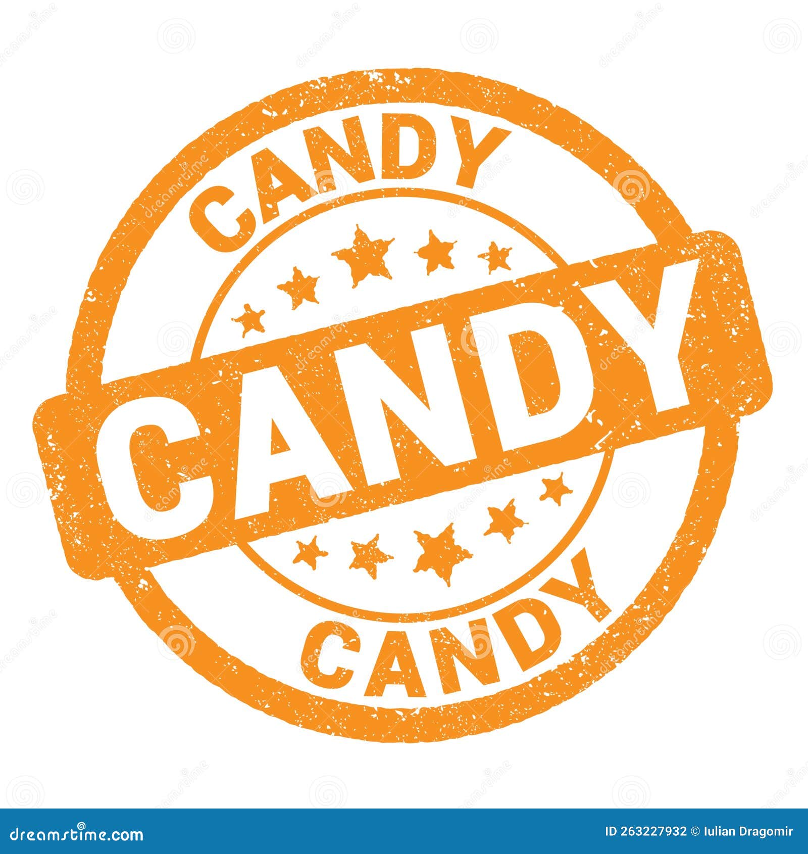 CANDY Text Written on Orange Stamp Sign Stock Illustration ...