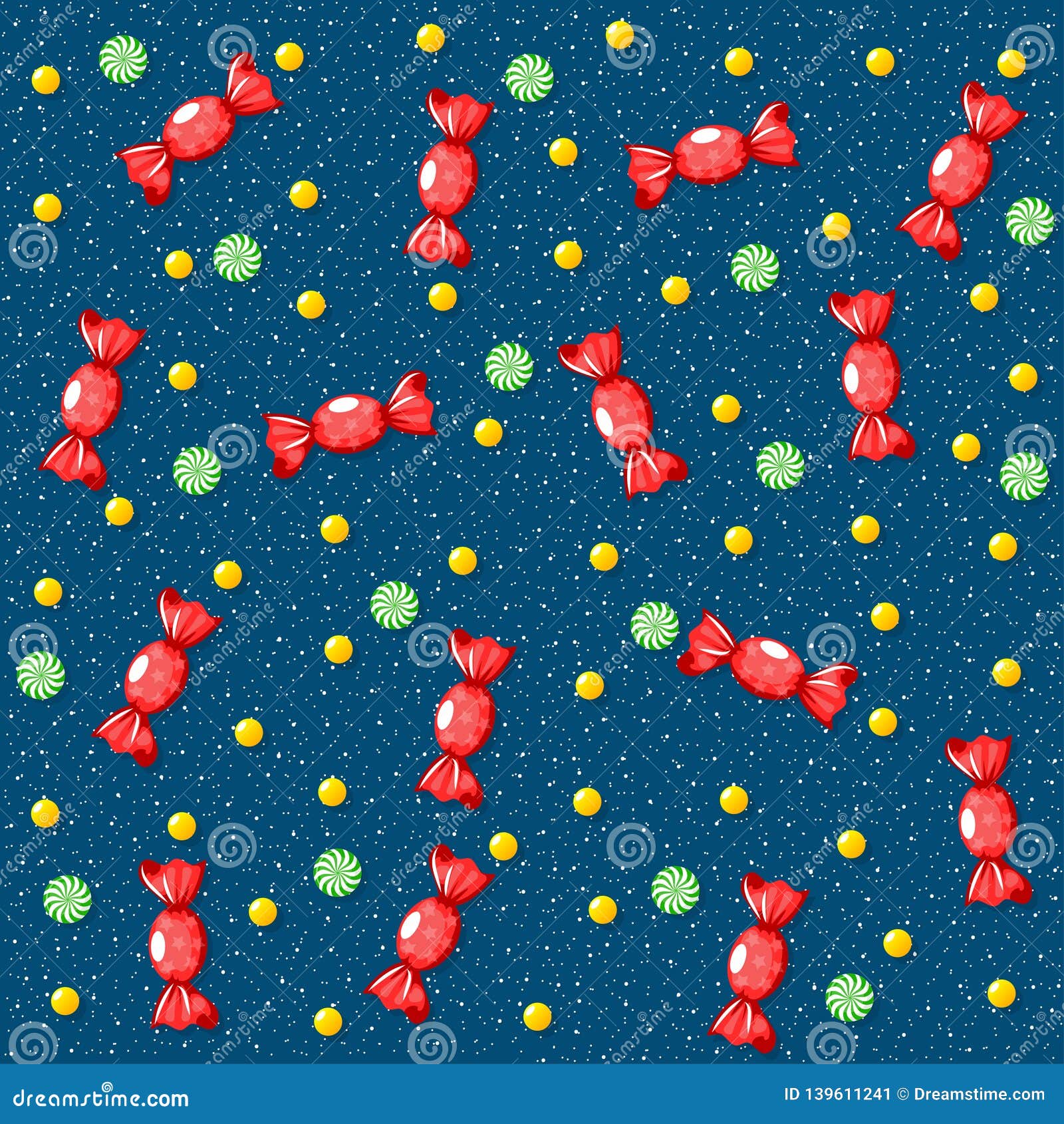 Candy Theme Seamless Patterns. Stock Illustration - Illustration of ...