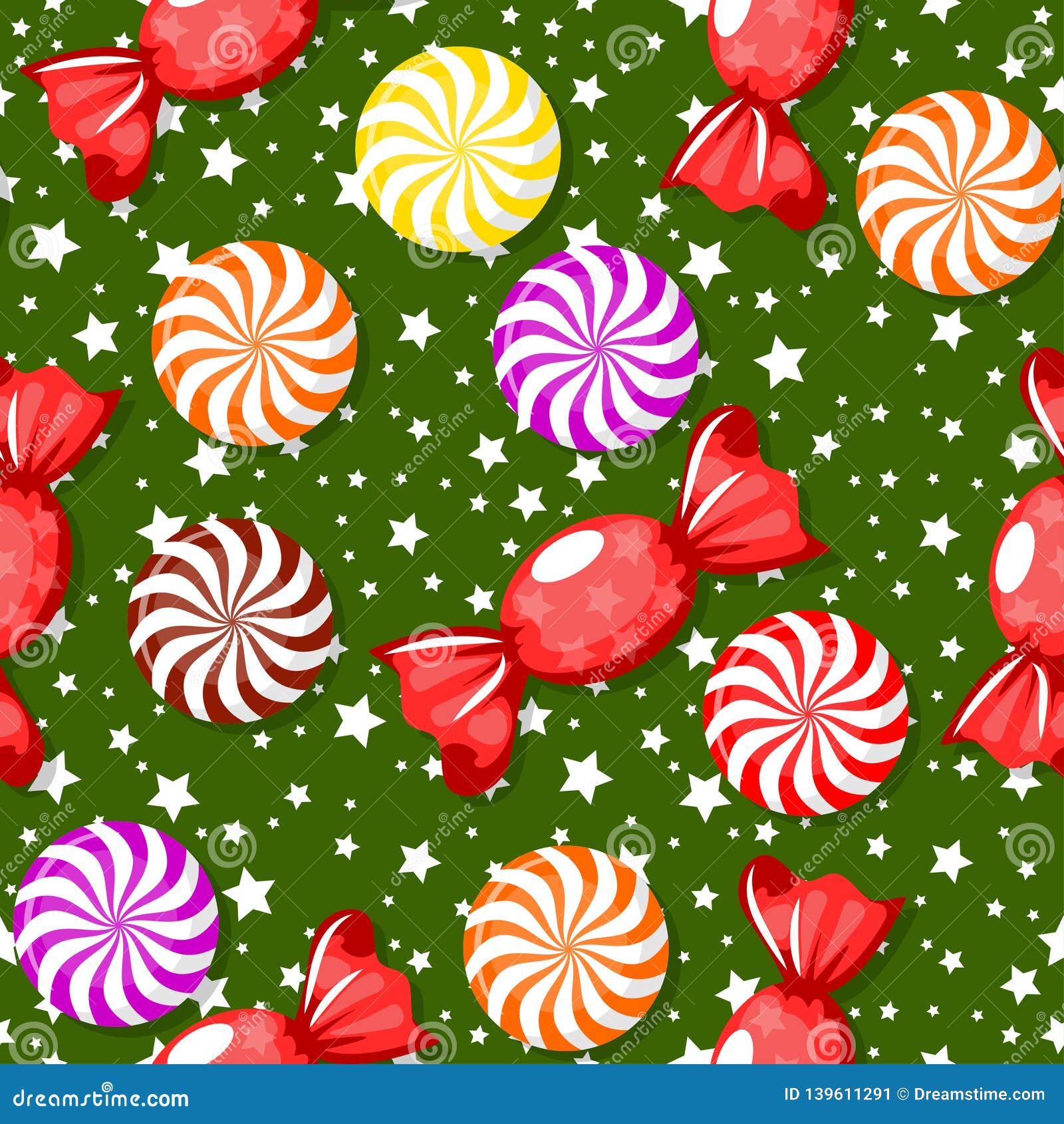 Candy Theme Seamless Patterns. Stock Illustration - Illustration of ...