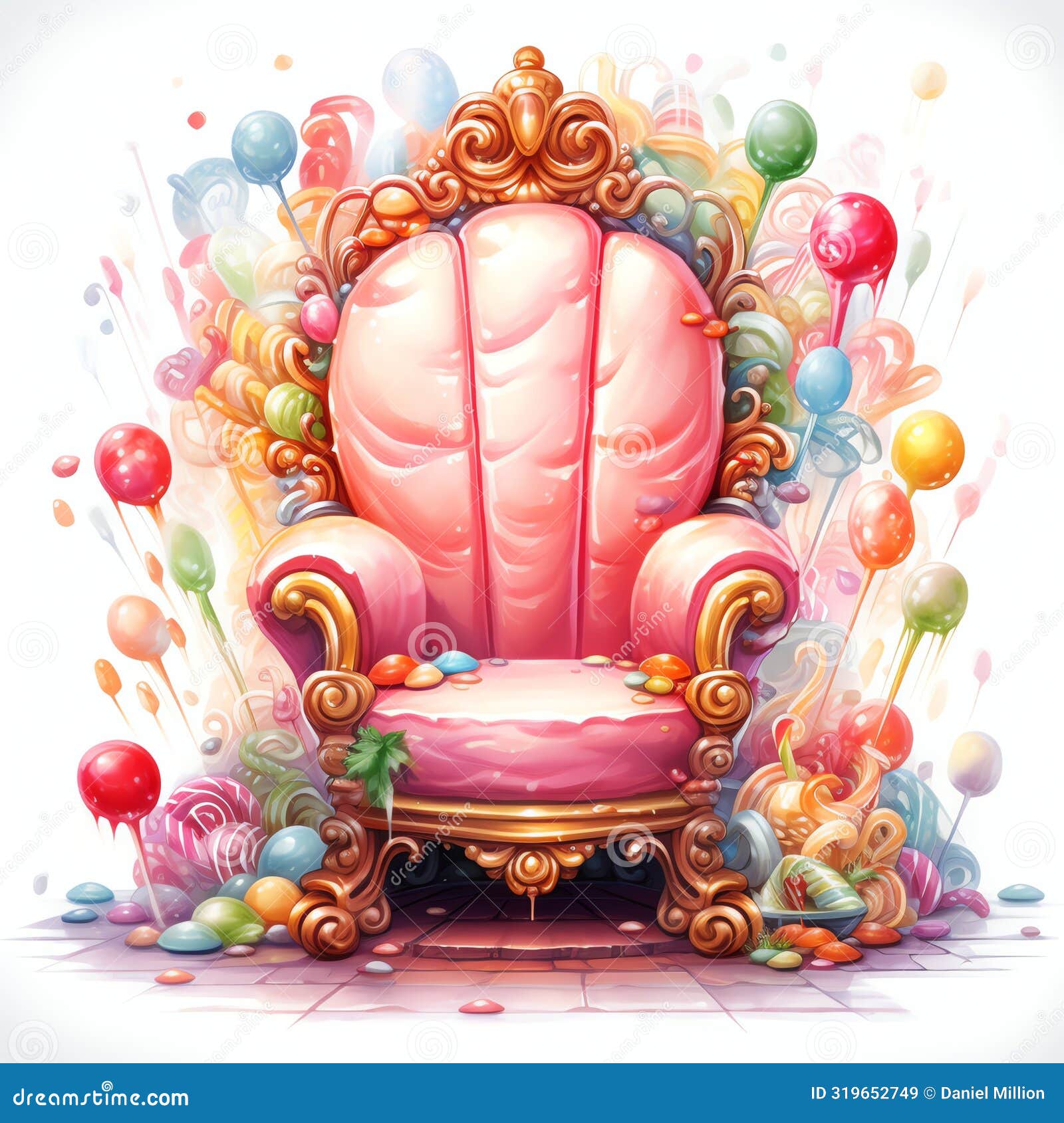 Candy Throne Beautiful Sweets Candyland Fairytale Stock Illustration ...