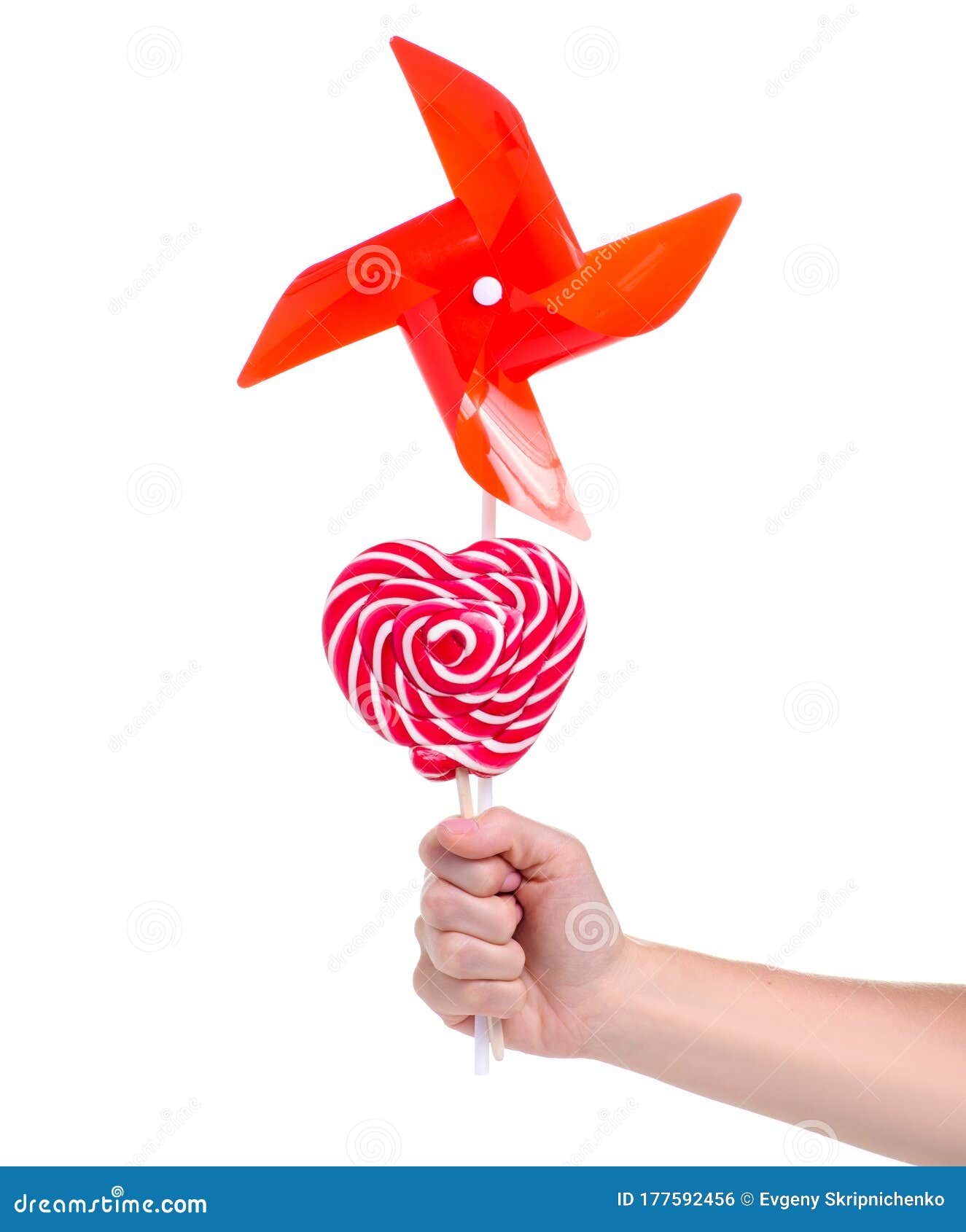 Candy and Toy Windmill in Hand Stock Photo - Image of childish, breeze ...