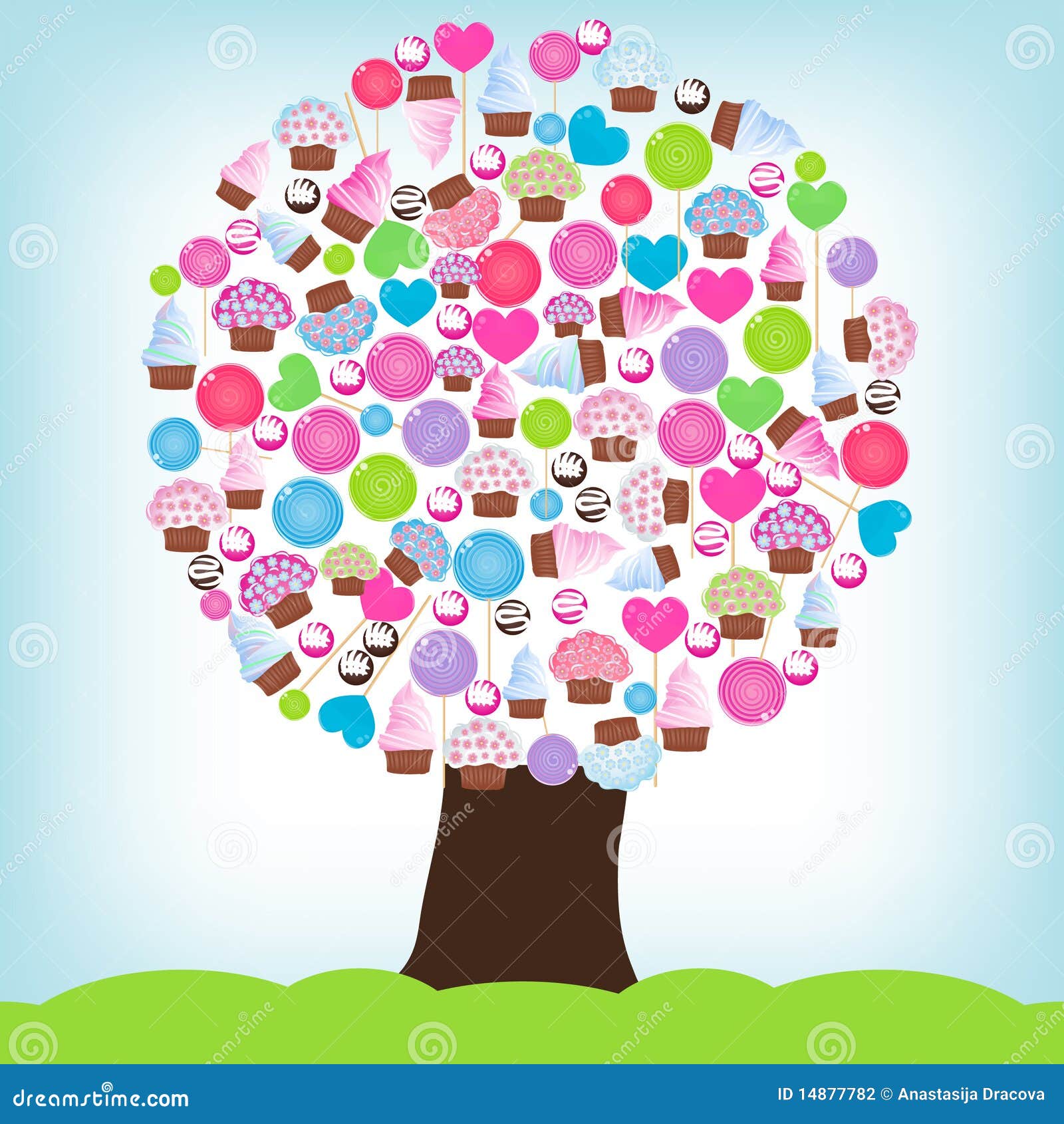 Candy Tree Logo Vector Illustration | CartoonDealer.com #88805584
