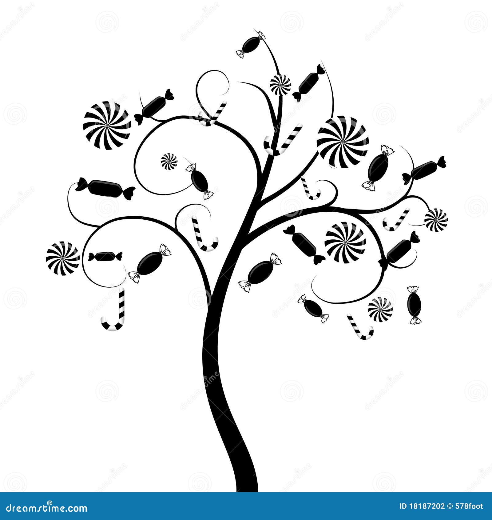 Candy tree stock vector. Illustration of drops, yummy - 18187202