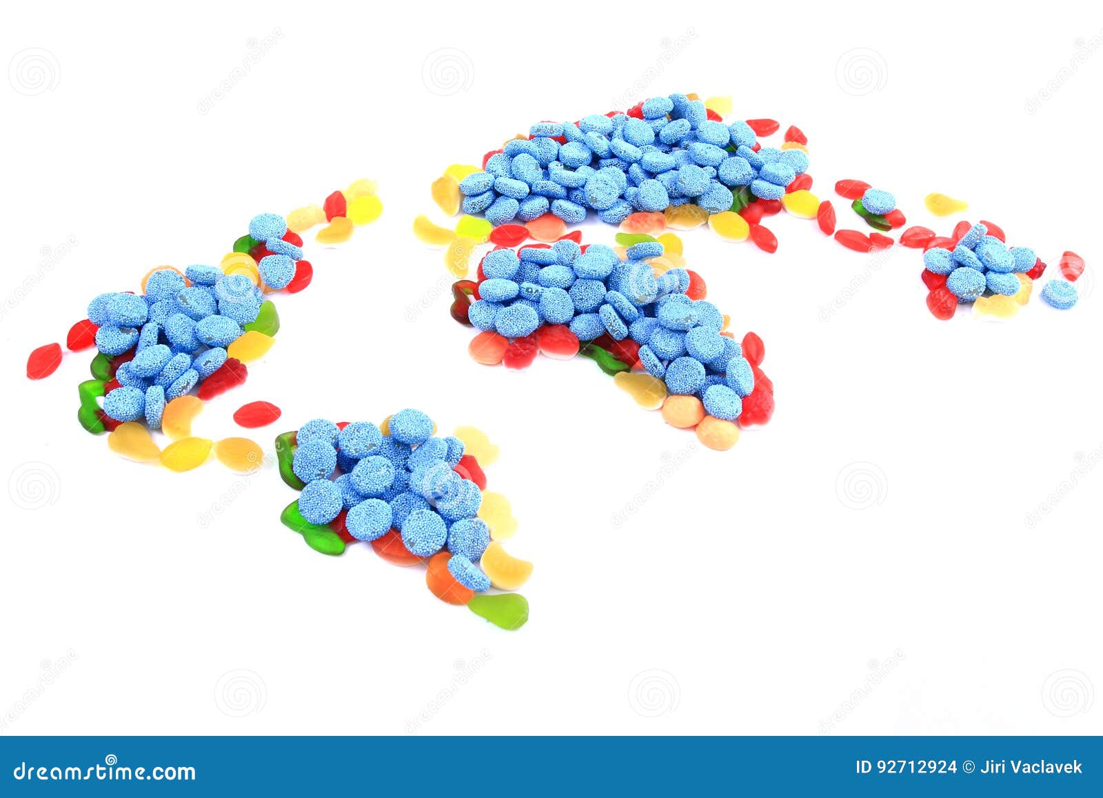 Candy World Map Royalty-Free Stock Photography | CartoonDealer.com ...