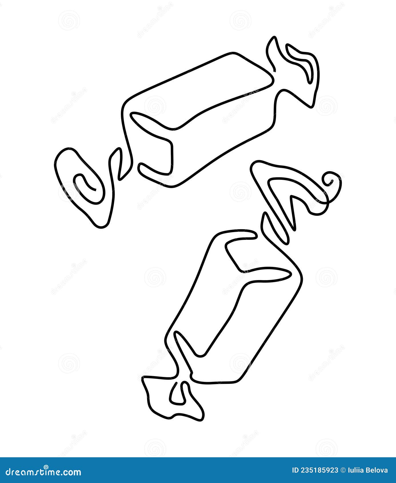 Candy in a Wrapper. Continuous Line Drawing Stock Vector - Illustration ...