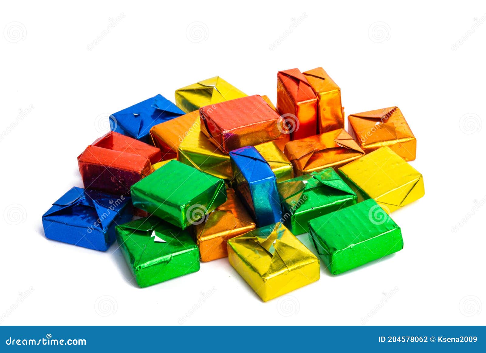 Candy in wrapper isolated stock photo. Image of celebration - 204578062