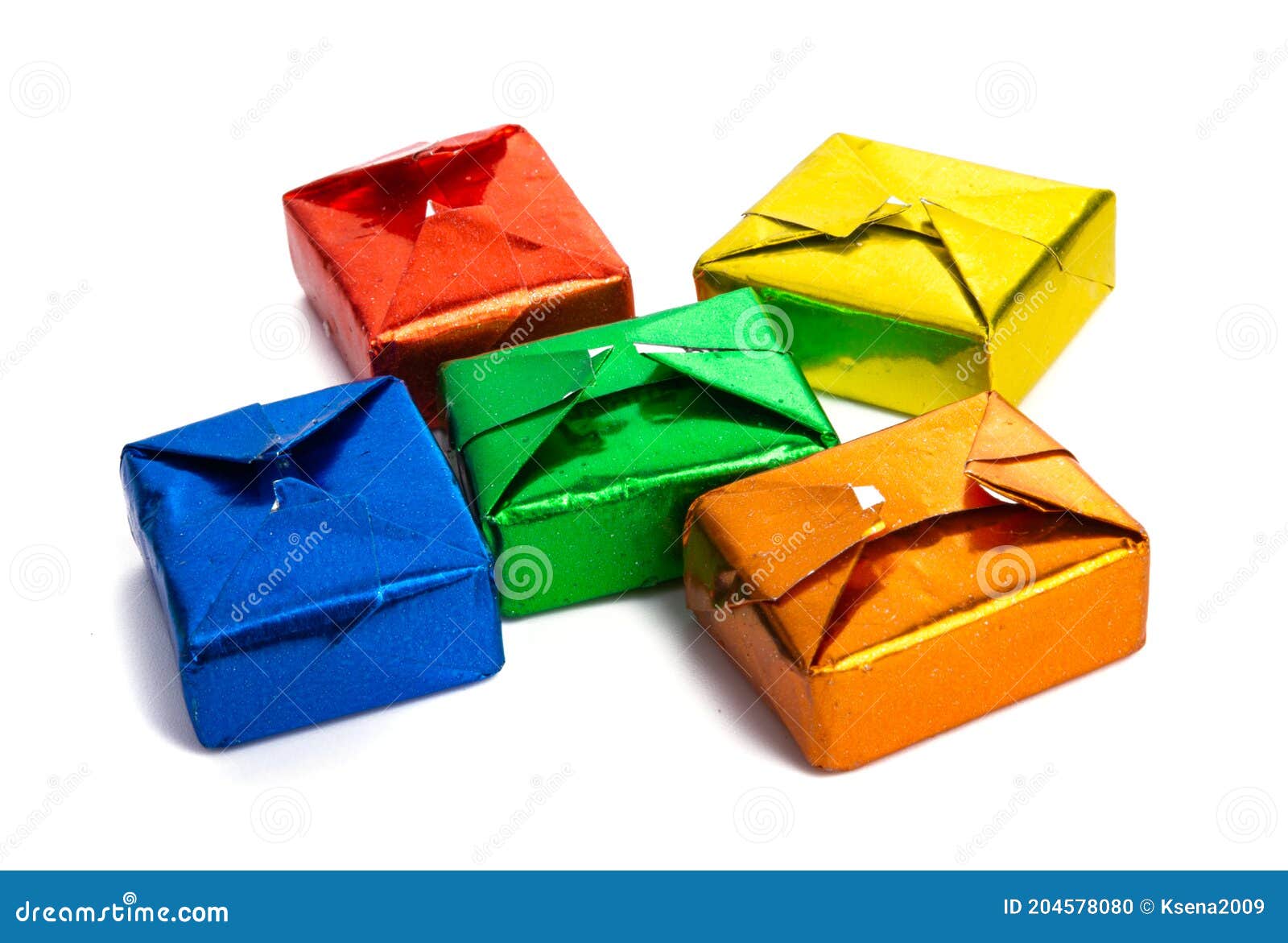 Candy in wrapper isolated stock photo. Image of bright - 204578080