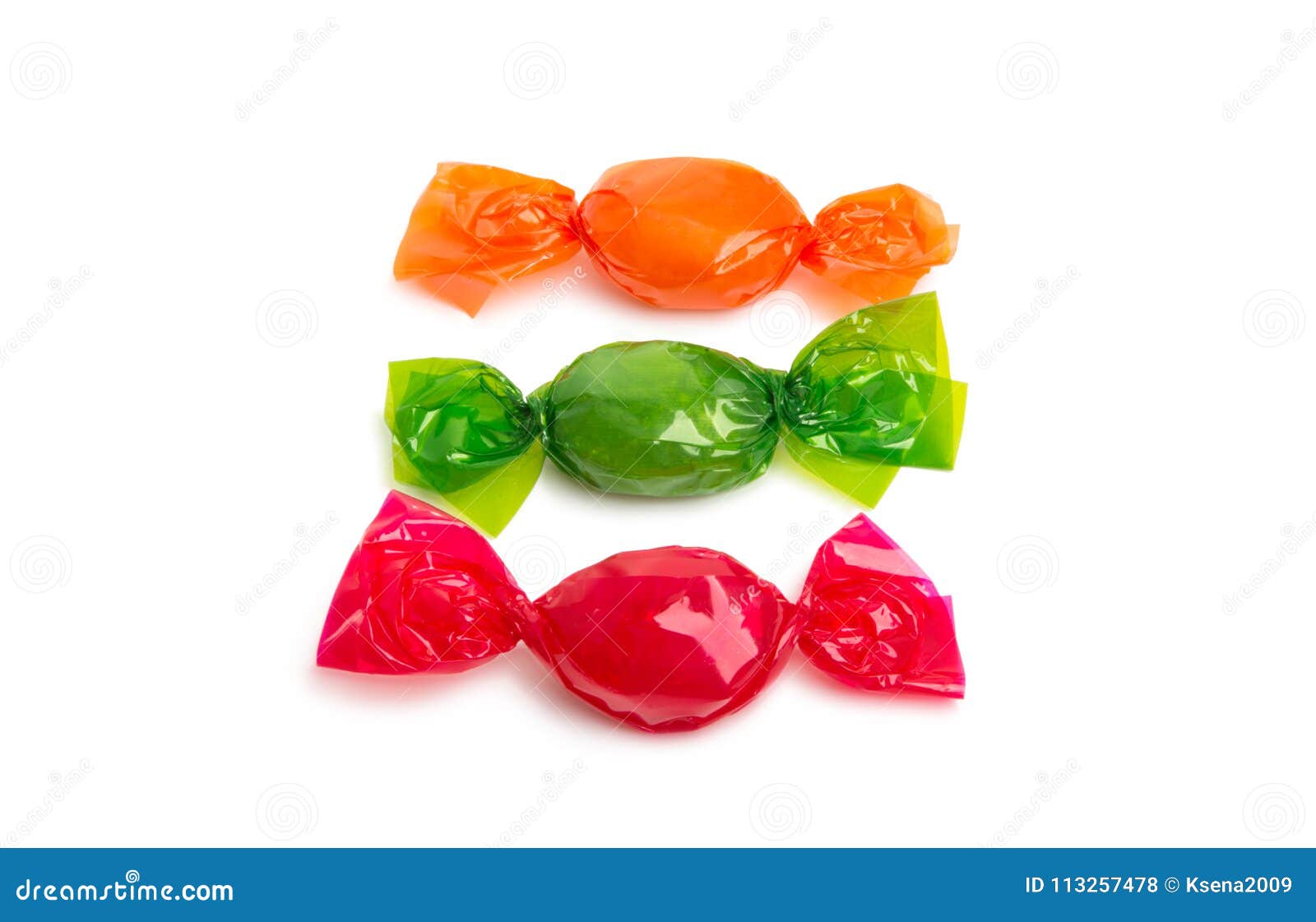 Candy in wrapper isolated stock photo. Image of treat - 113257478