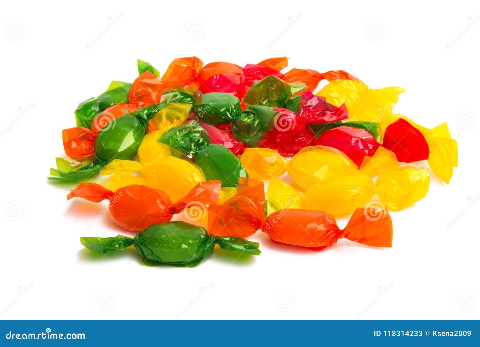 Candy in wrapper isolated stock image. Image of close - 118314233