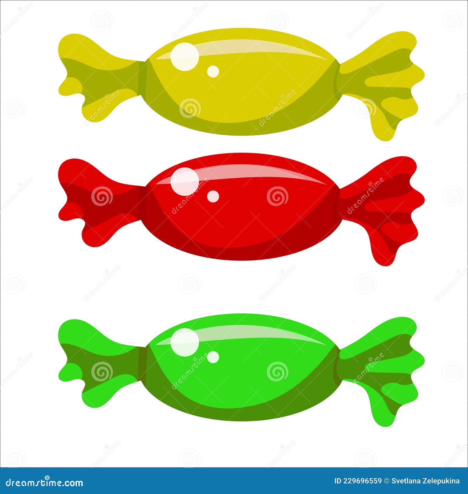 Candy in a Wrapper. Red Yellow Hall Stock Vector - Illustration of ...