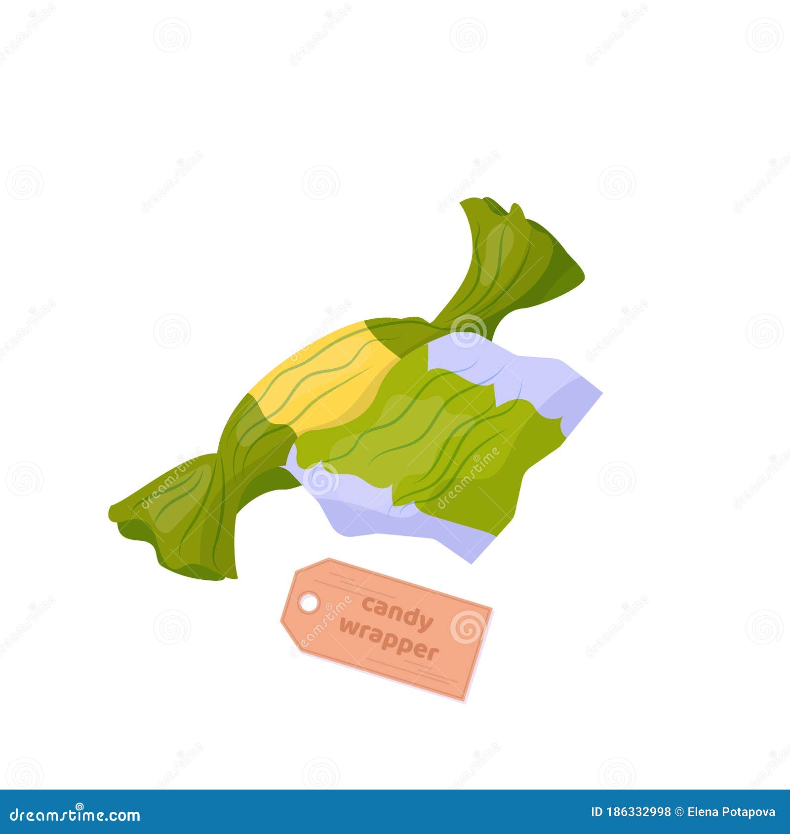 Candy Wrapper. Vector Cartoon Flat Illustration Isolated on White ...