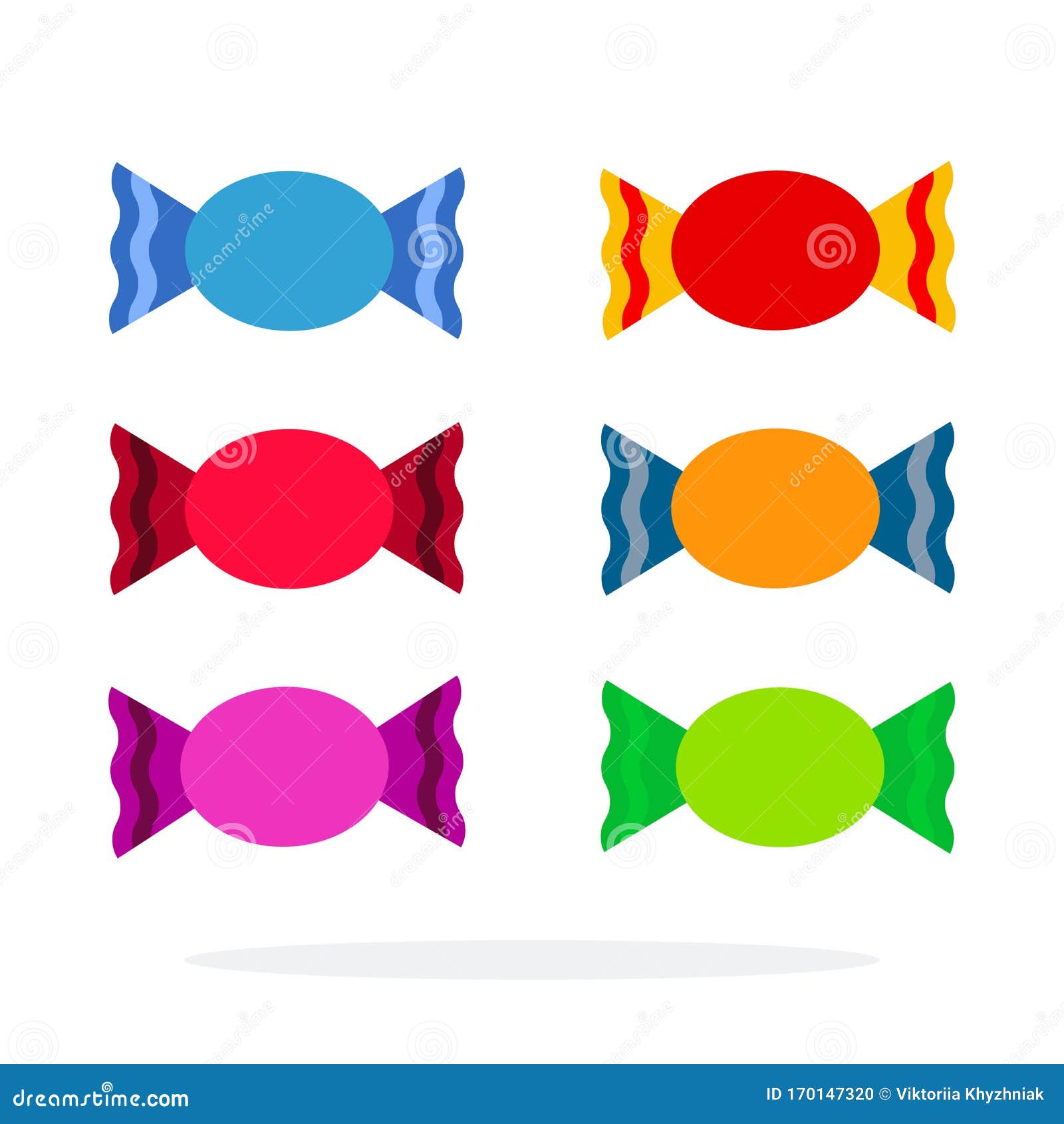 Candy Wrapper Vector Flat Material Design Isolated Object on White ...