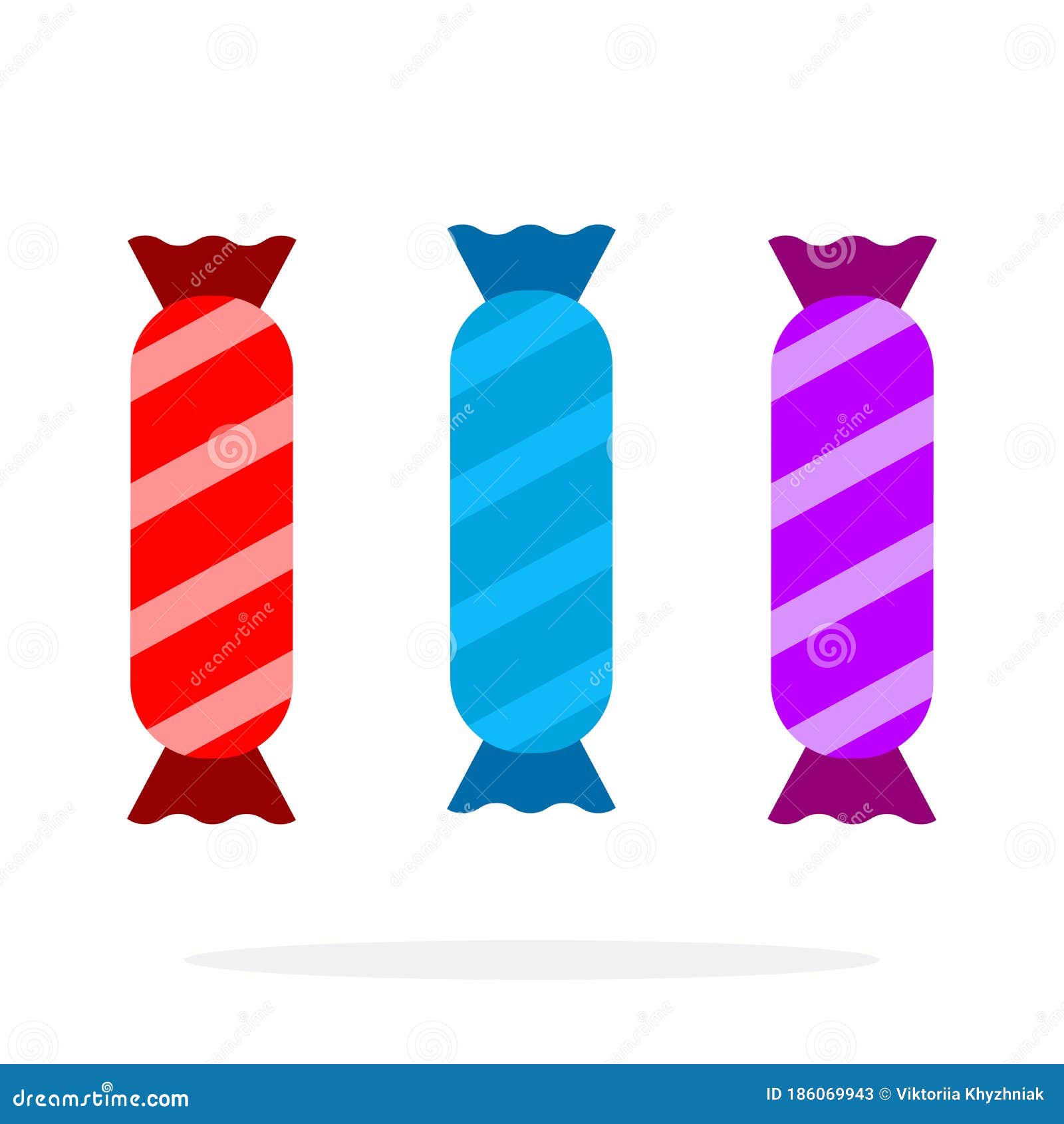 Candy Wrapper Vector Flat Material Design Isolated Object on White ...